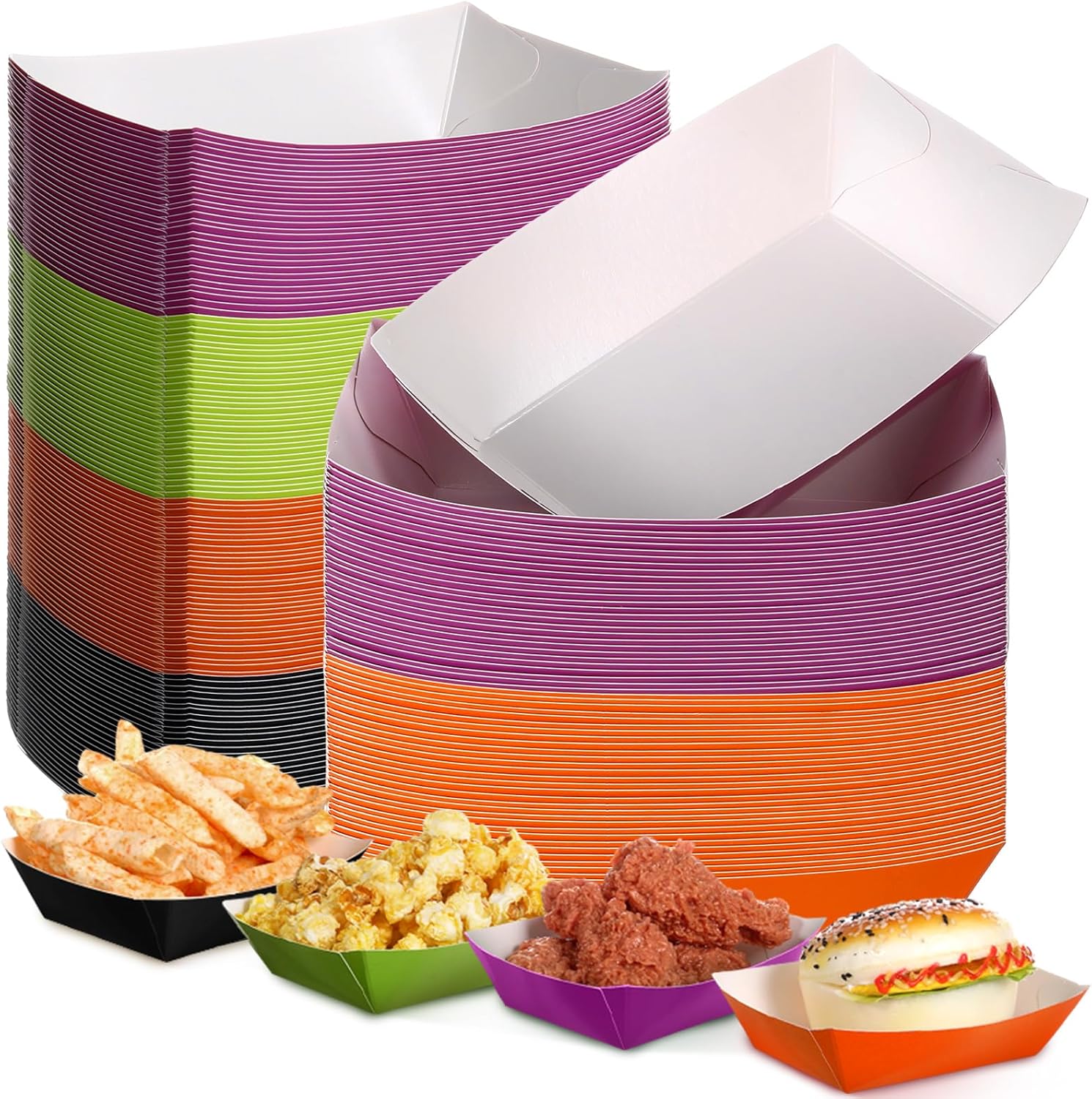 Amazon.com: Norme 120 Pcs Halloween Paper Food Boats 1lb Disposable ...