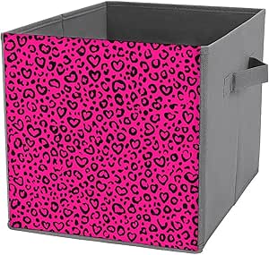 Amazon.com - zxxpensy Neon Pink Leopard Print Cube Storage Bins Storage ...
