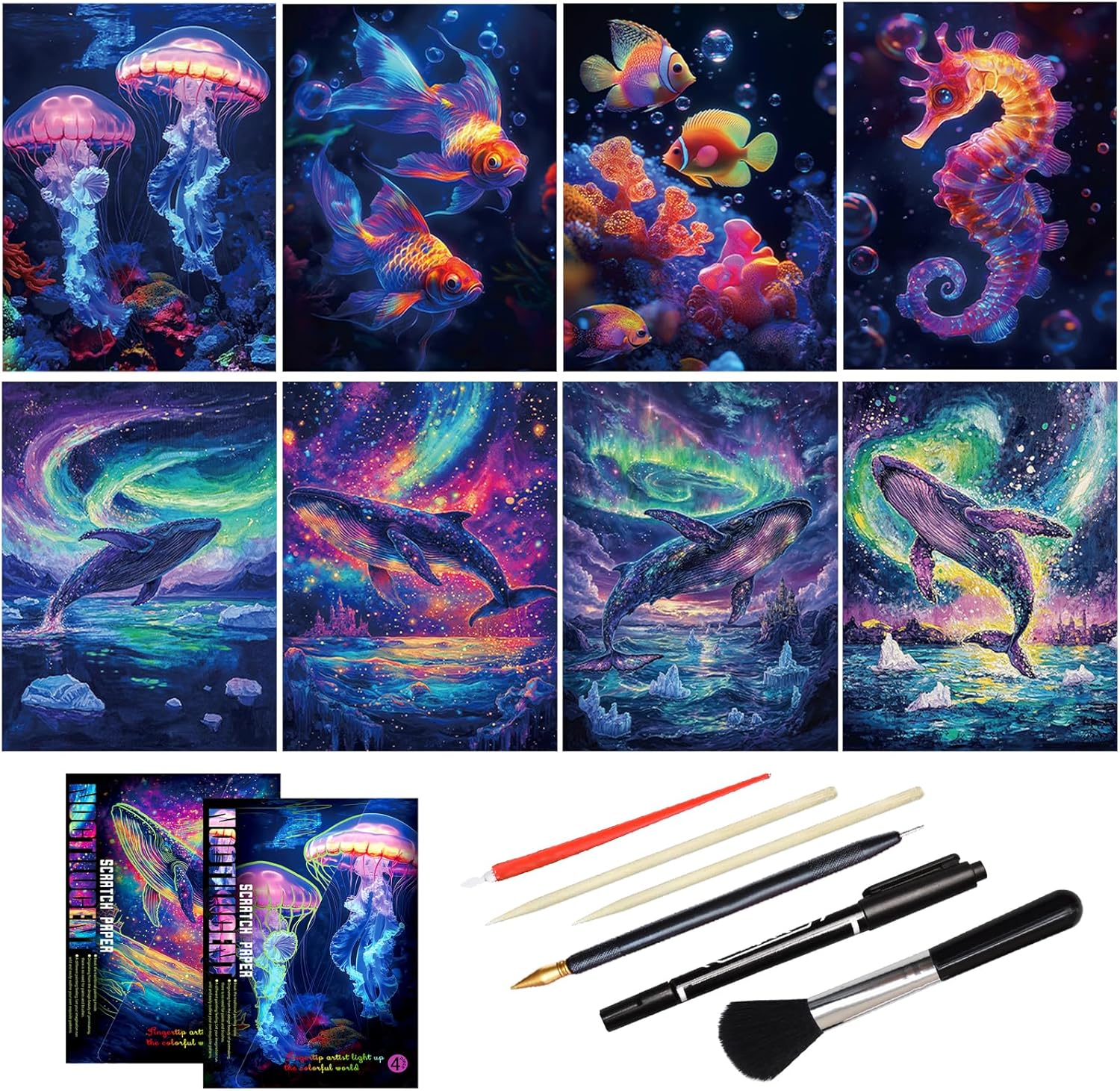 Scratch Art Adult DIY Paint by Scratch Rainbow Scratch Paper Art ...