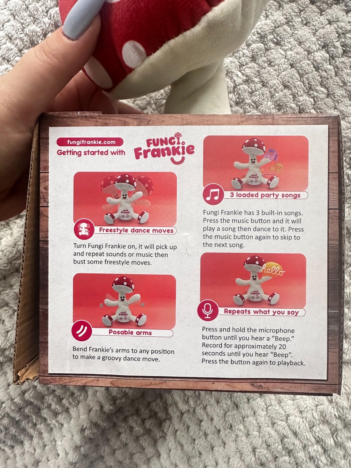 FUNGI Frankie Interactive Plush Toy with Sounds, Repeat What You Say ...