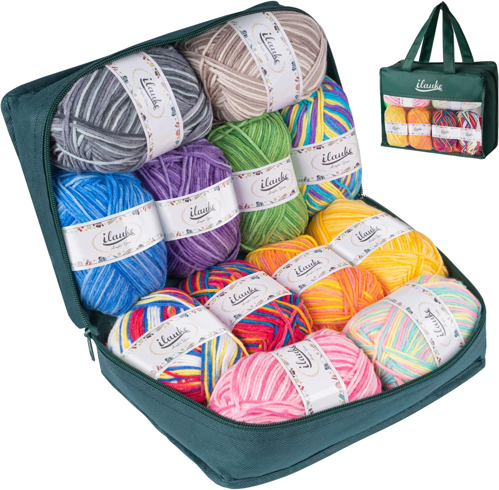 HellDoler Laine Multicolore pour Tricot,10 Pièces 50g Fil de Crochet ...