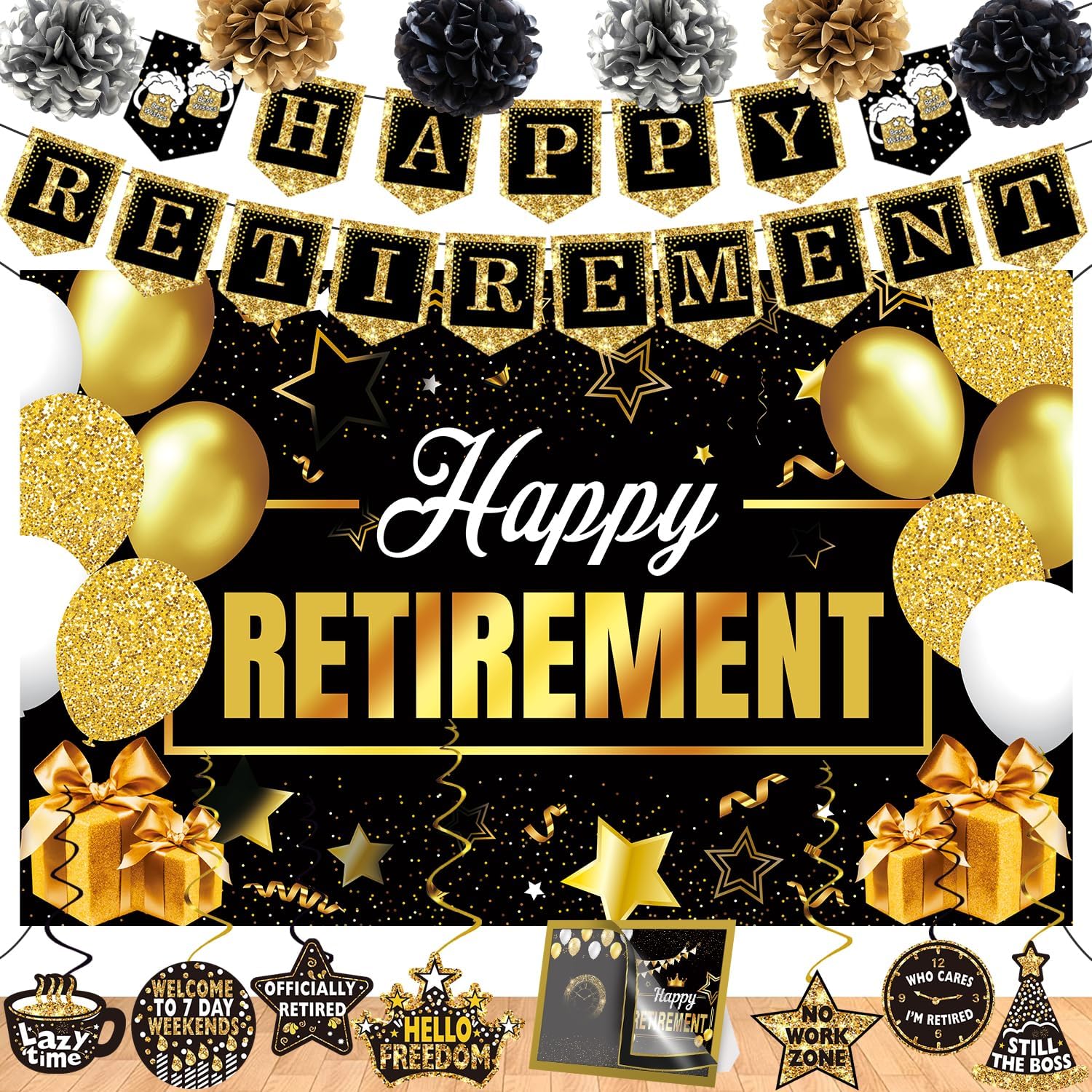 Amazon.com: 21Pcs Happy Retirement Party Decorations for Men Women,Red ...