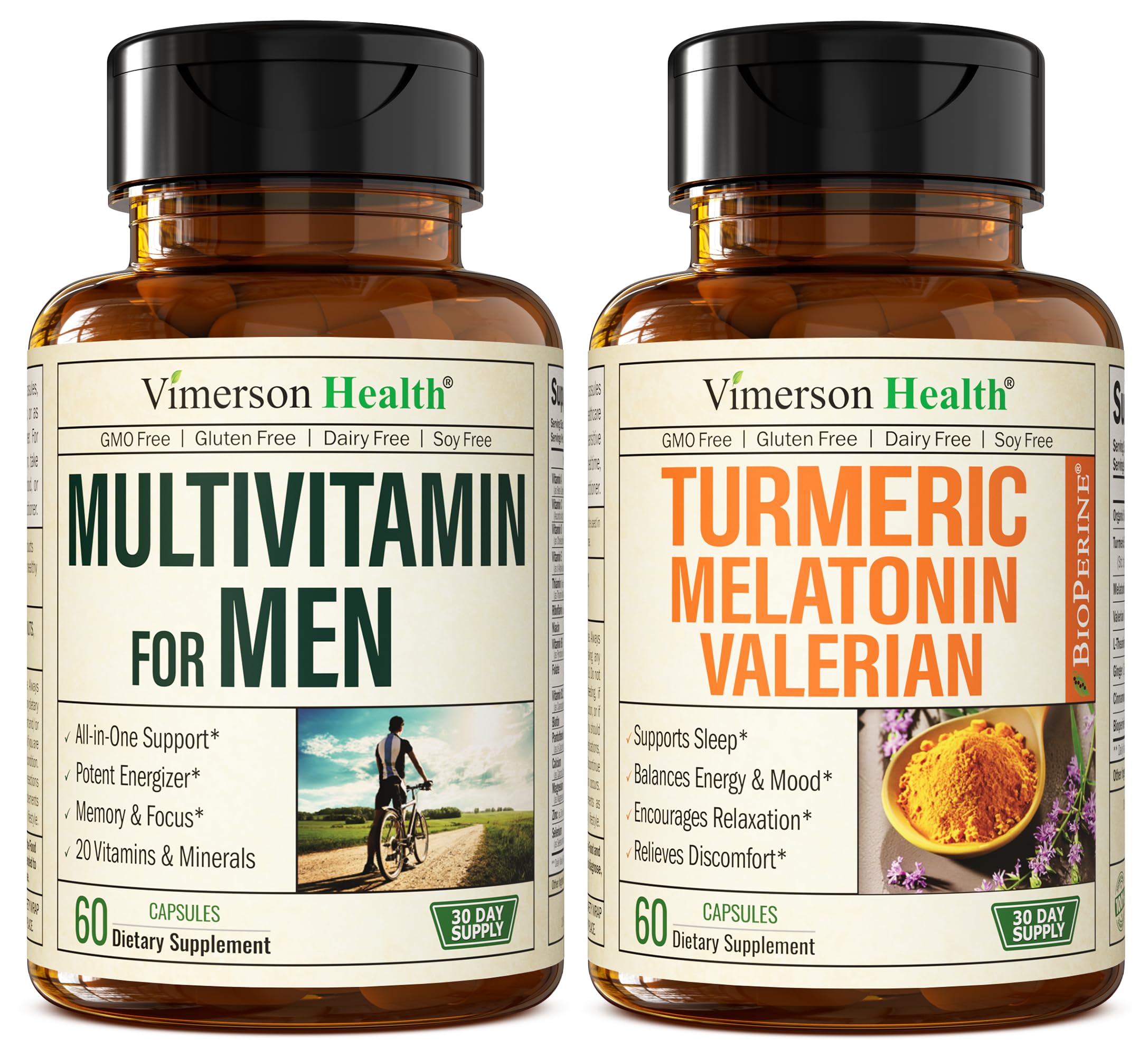 Amazon.com: Vimerson Health Mens Multivitamins + Turmeric Melatonin ...