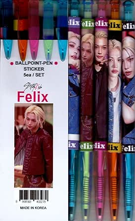 Amazon.co.jp: Stray Kids Felix Merchandise Ballpoint Pen Set of 5 ...