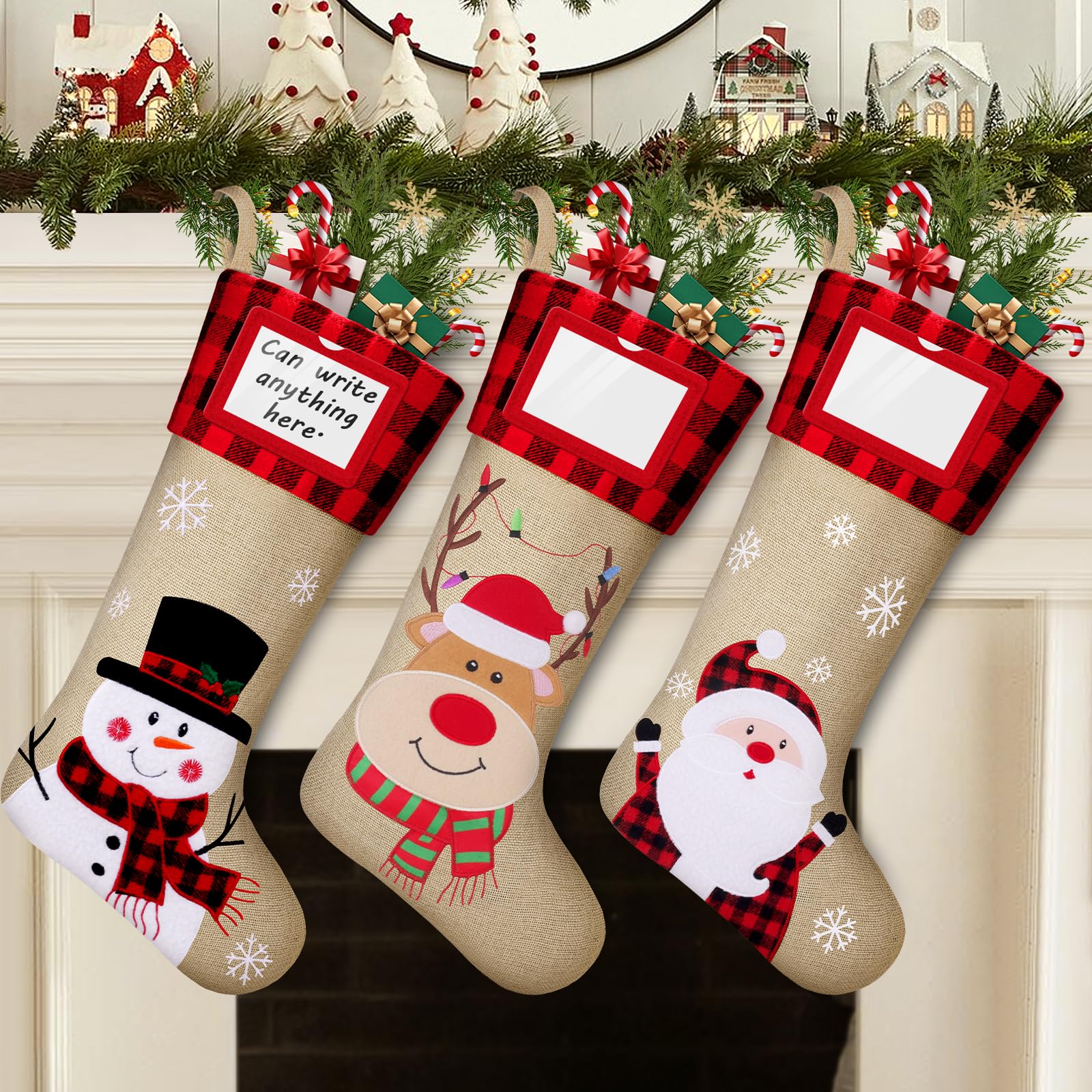 Amazon.com: DeckTheHalls Christmas Stockings, 3 PCS Personalized ...