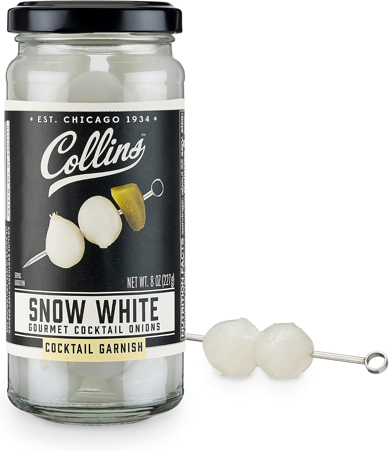 Amazon.com: Collins Gourmet Snow White Cocktail Onion - Pickled Onion ...