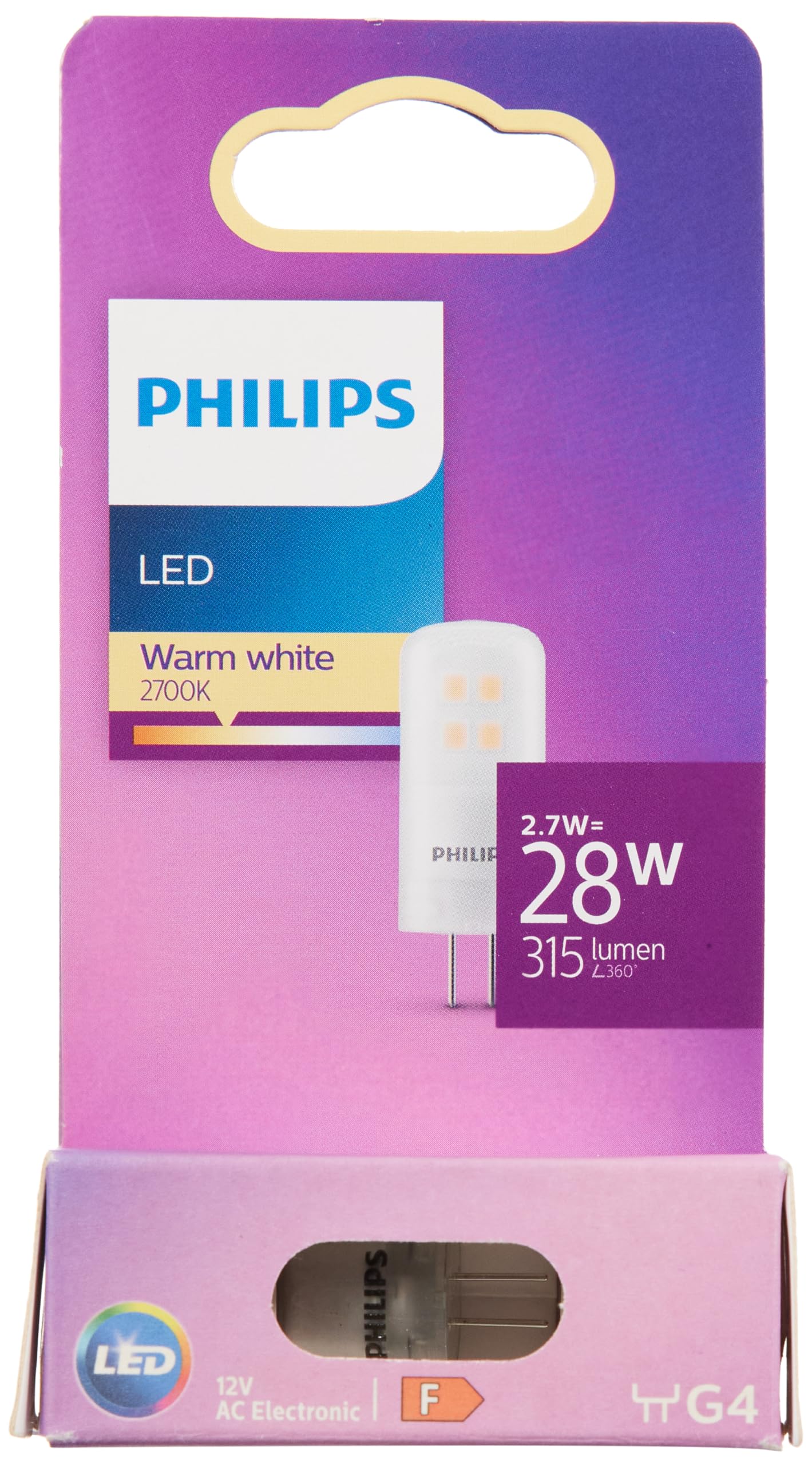 Philips LED 28W G4 Duylu Sarı Işık 12V Dim Edilmez Ampul : Amazon.com ...