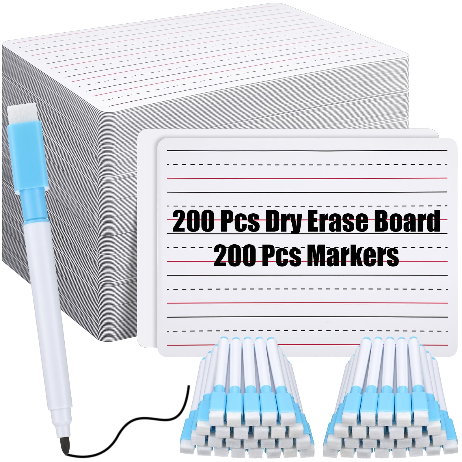 Snapklik.com : ReliThick 200 Pcs Lined Dry Erase Board Classroom
