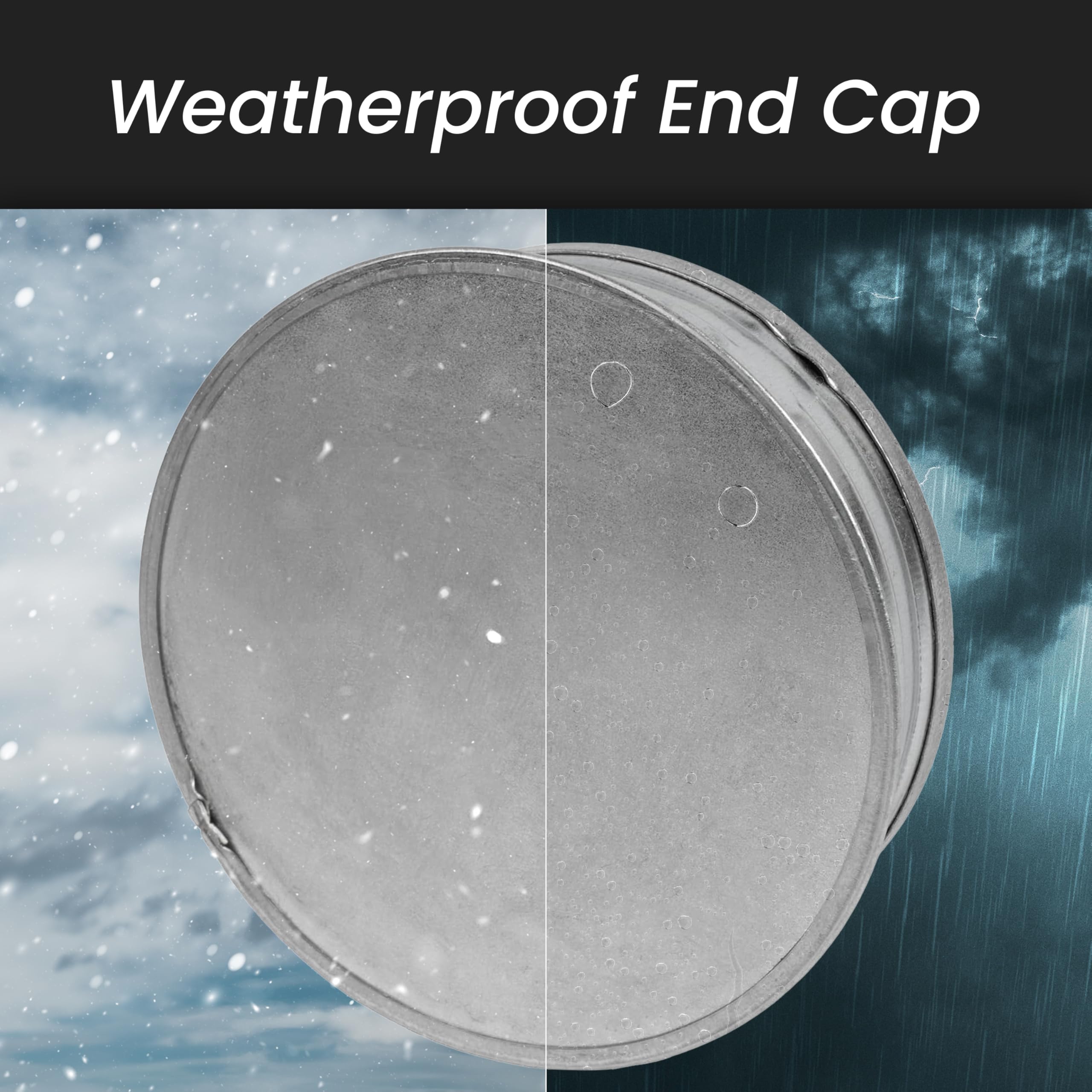 Snapklik.com : 4" Inch Metal Tee Cap - Round Vent Cover - Galvanized ...