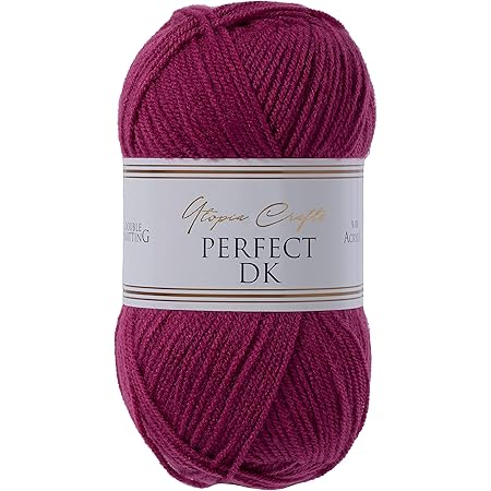 Utopia Crafts DK Double Knitting Yarn, 100g (Dark Raspberry) : Amazon ...