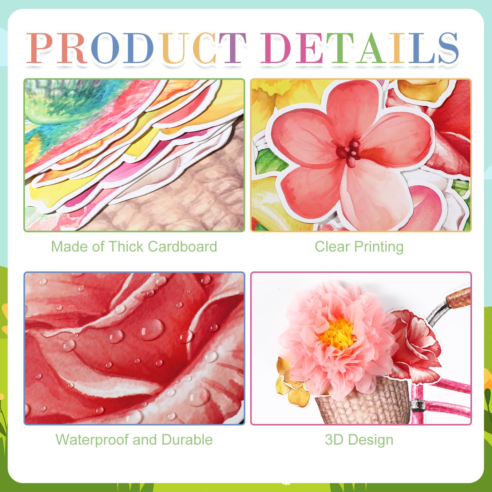 Snapklik.com : 56 Pcs Spring Bulletin Board Decorations Set 3D Flower ...