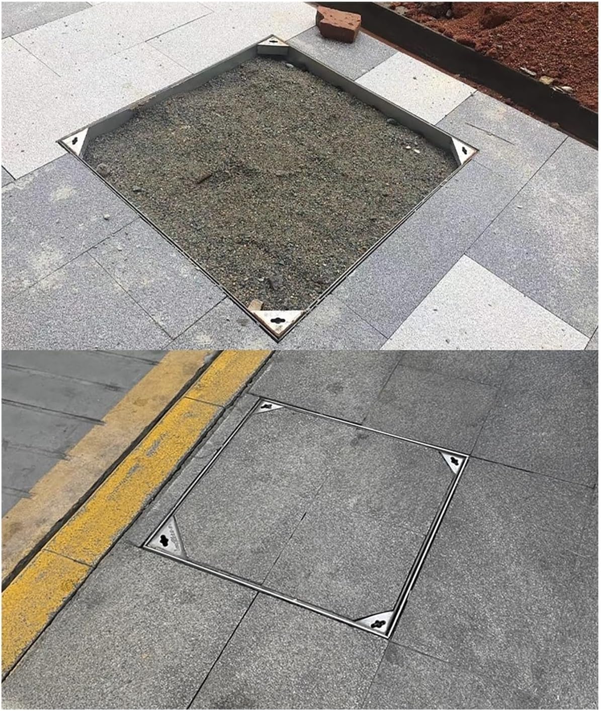 Stainless Steel Manhole Cover and Frame, Flush Mount Invisible Sewage ...