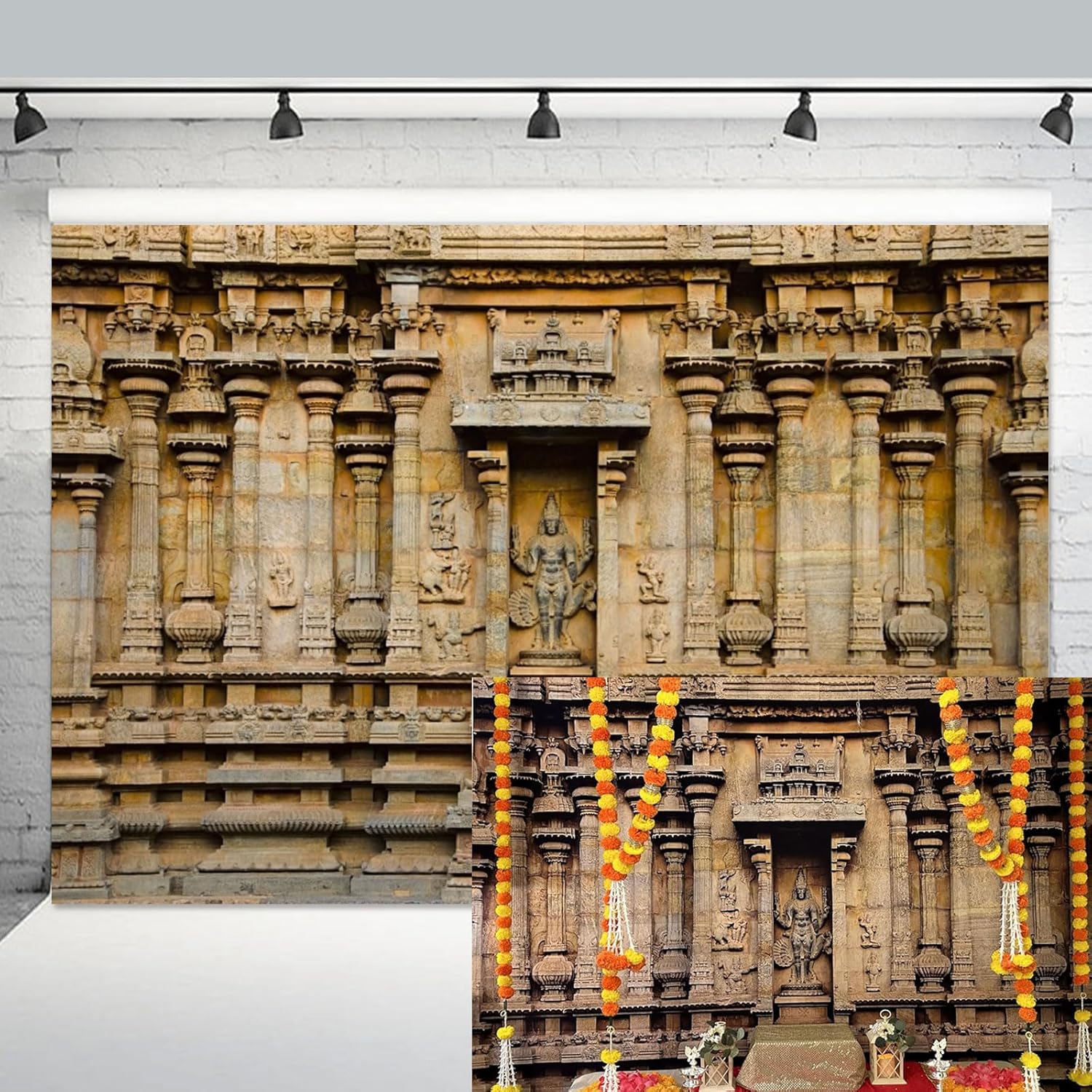 Amazon.com : Temple Backdrop,Yeele 7x5ft Hindu Temple Old Bricks Carved ...