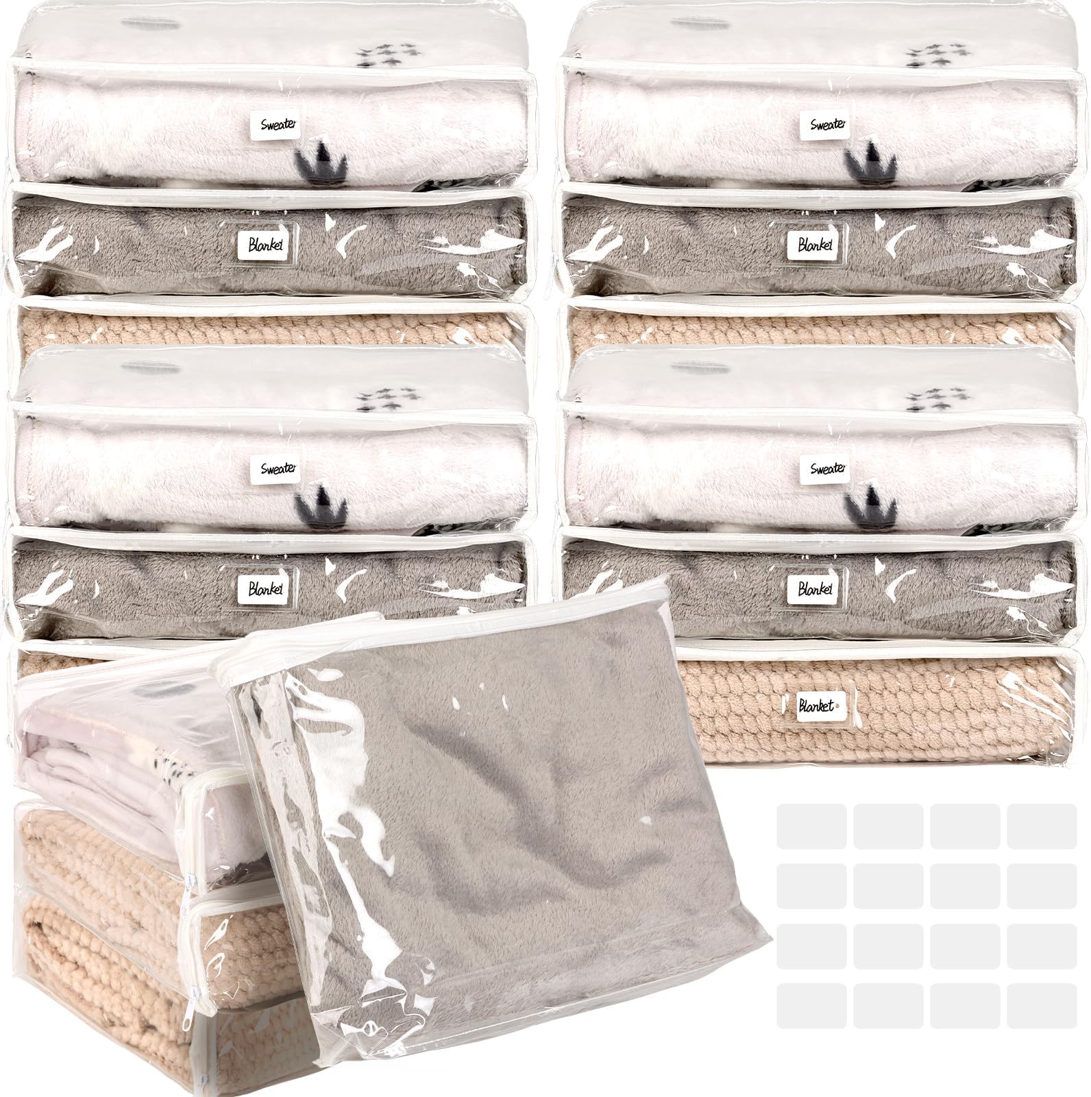 Amazon.com: 5-Pack Clear Vinyl Zippered Storage Bags 12 x 15 x 3 Inch ...