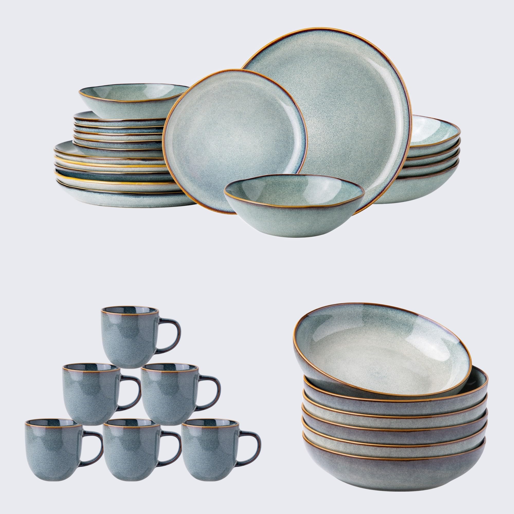 Amazon.com | AmorArc Ceramic Dinnerware Sets,Handmade Reactive Glaze ...