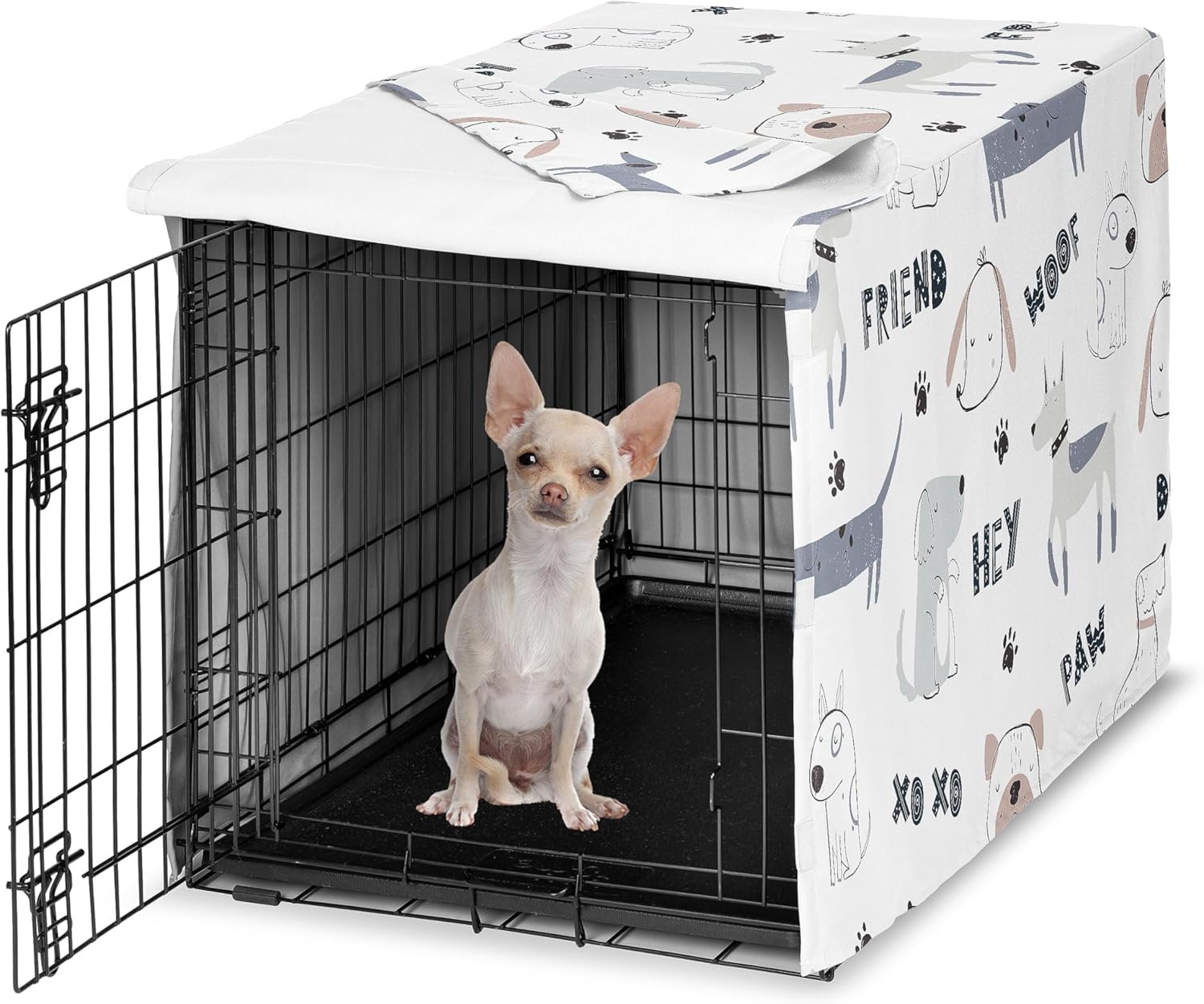 Amazon.com: Sweet Jojo Designs 24in. Small Dog Crate Cover (Cartoon ...