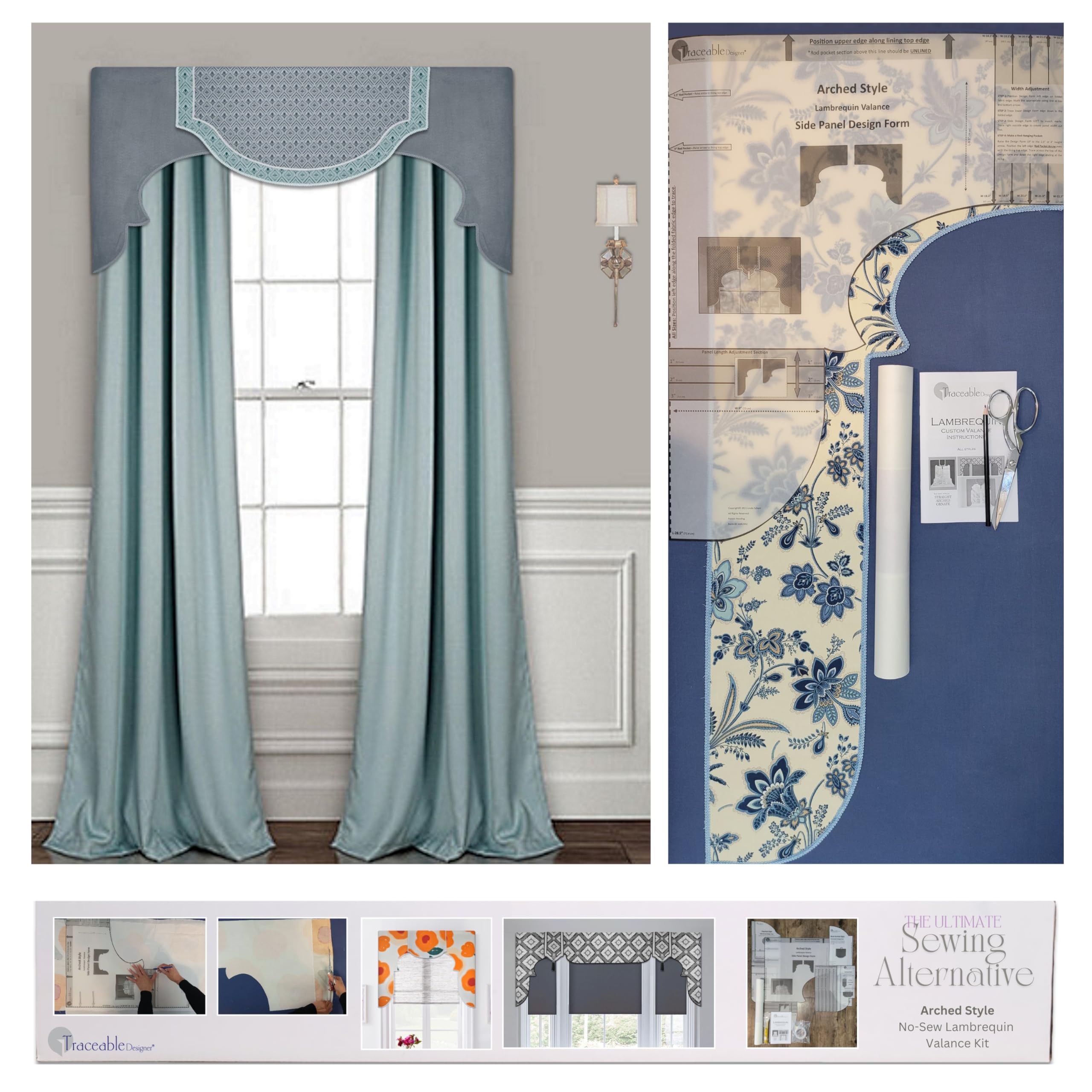 Amazon.com: Traceable Designer Arched Lambrequin; Cornice Valance ...
