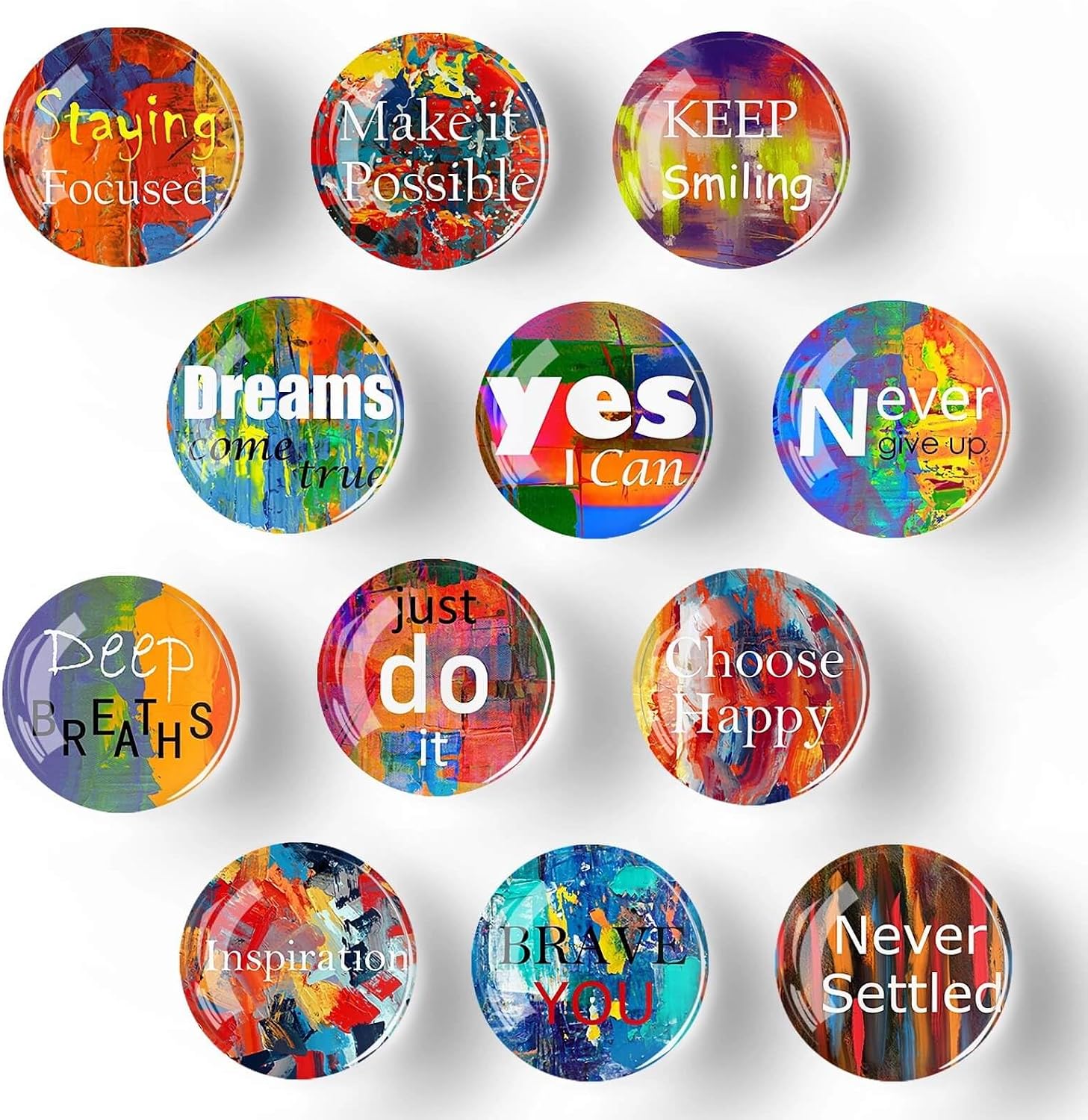 Amazon.com: 12Pcs Glass Refrigerator Magnets - Fridge Magnets ...