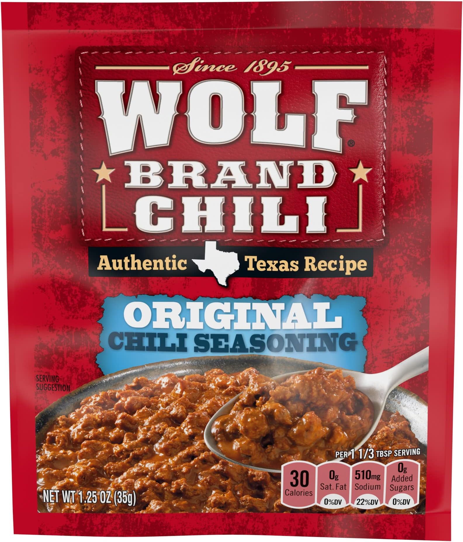 Amazon.com : WOLF BRAND Original Chili Seasoning, 1.25 oz. : Grocery ...