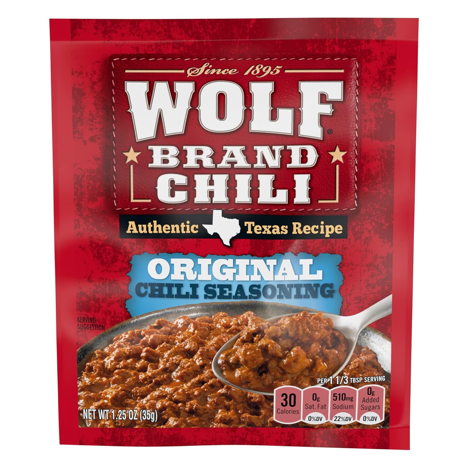 Amazon.com : WOLF BRAND Original Chili Seasoning, 1.25 oz. : Grocery & Gourmet Food