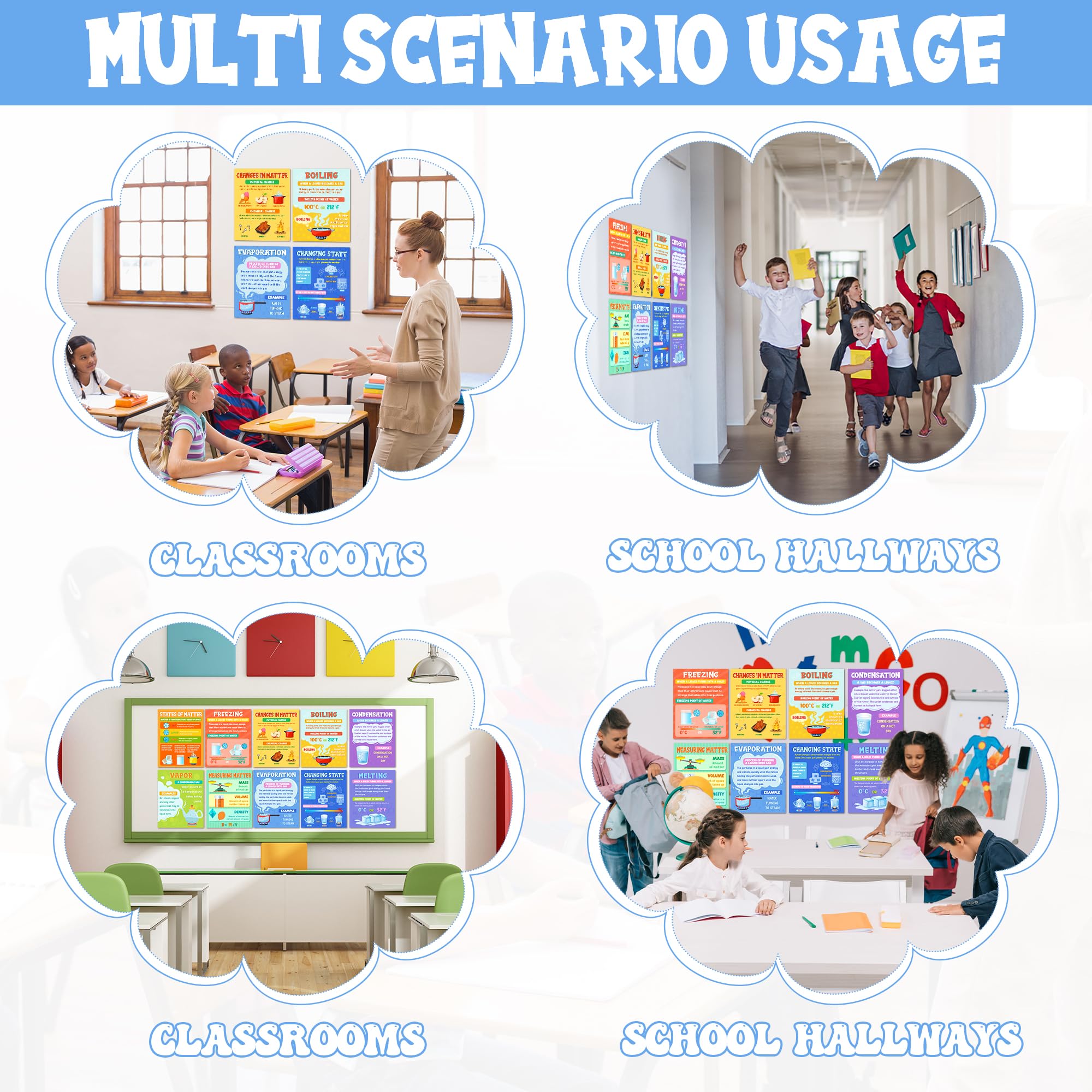 Snapklik.com : 10 Pcs Science Classroom Posters Stem Chemistry Matter ...