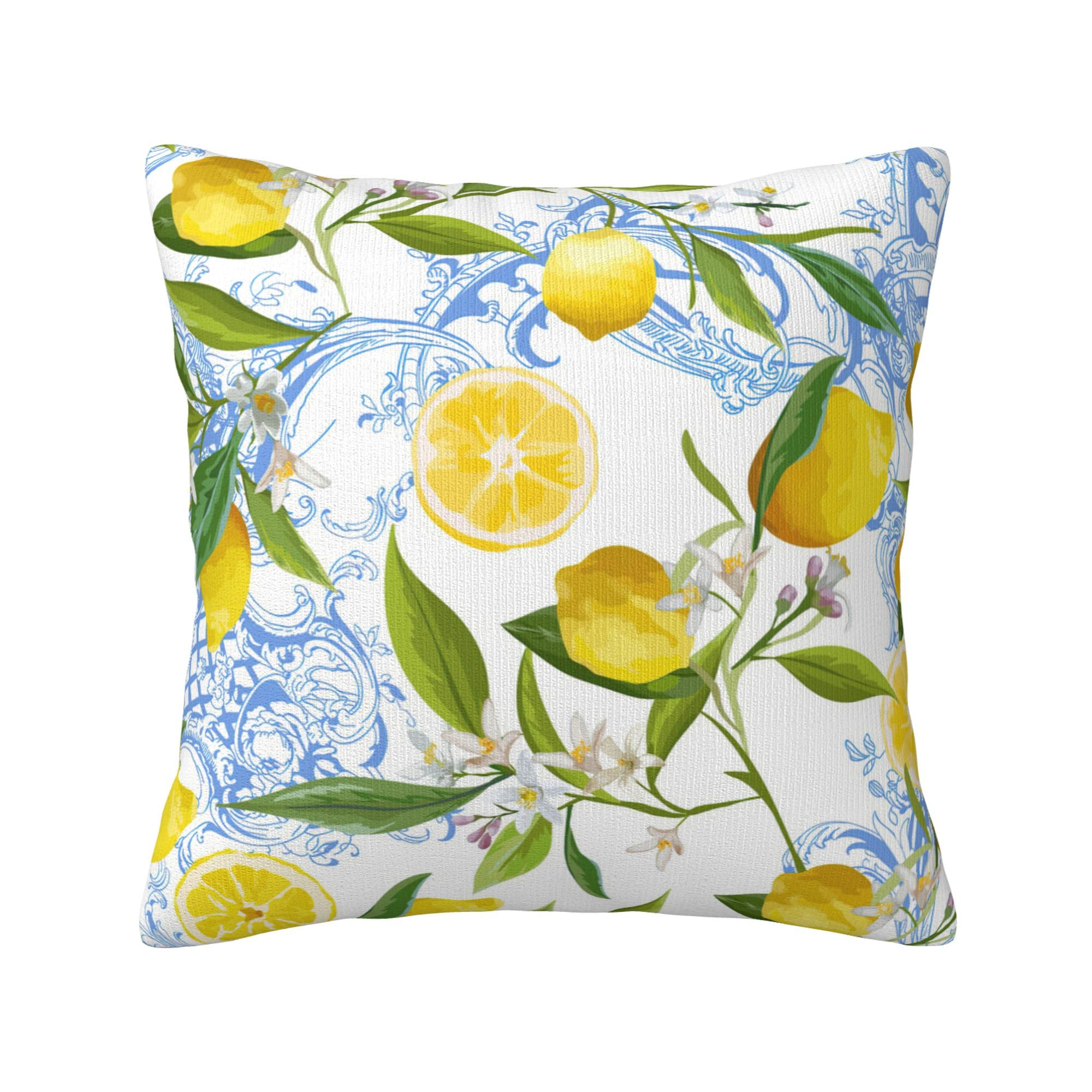 Amazon.com: Lemon Pillow Covers 18x18 Inch Summer Tropical Palm Leaves ...