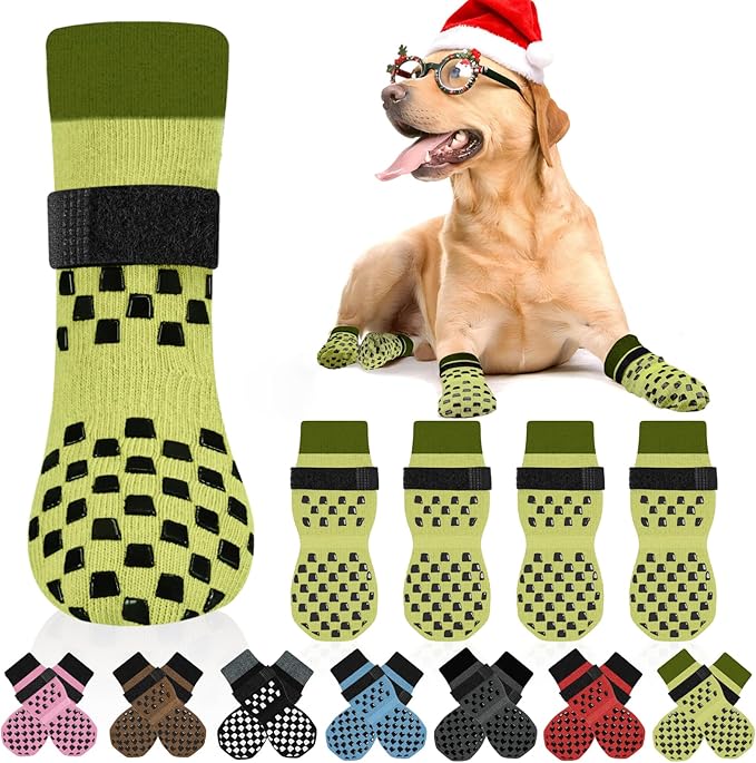 Amazon.com : Non Slip Dog Socks to Prevent Licking Paws Grippy Socks ...
