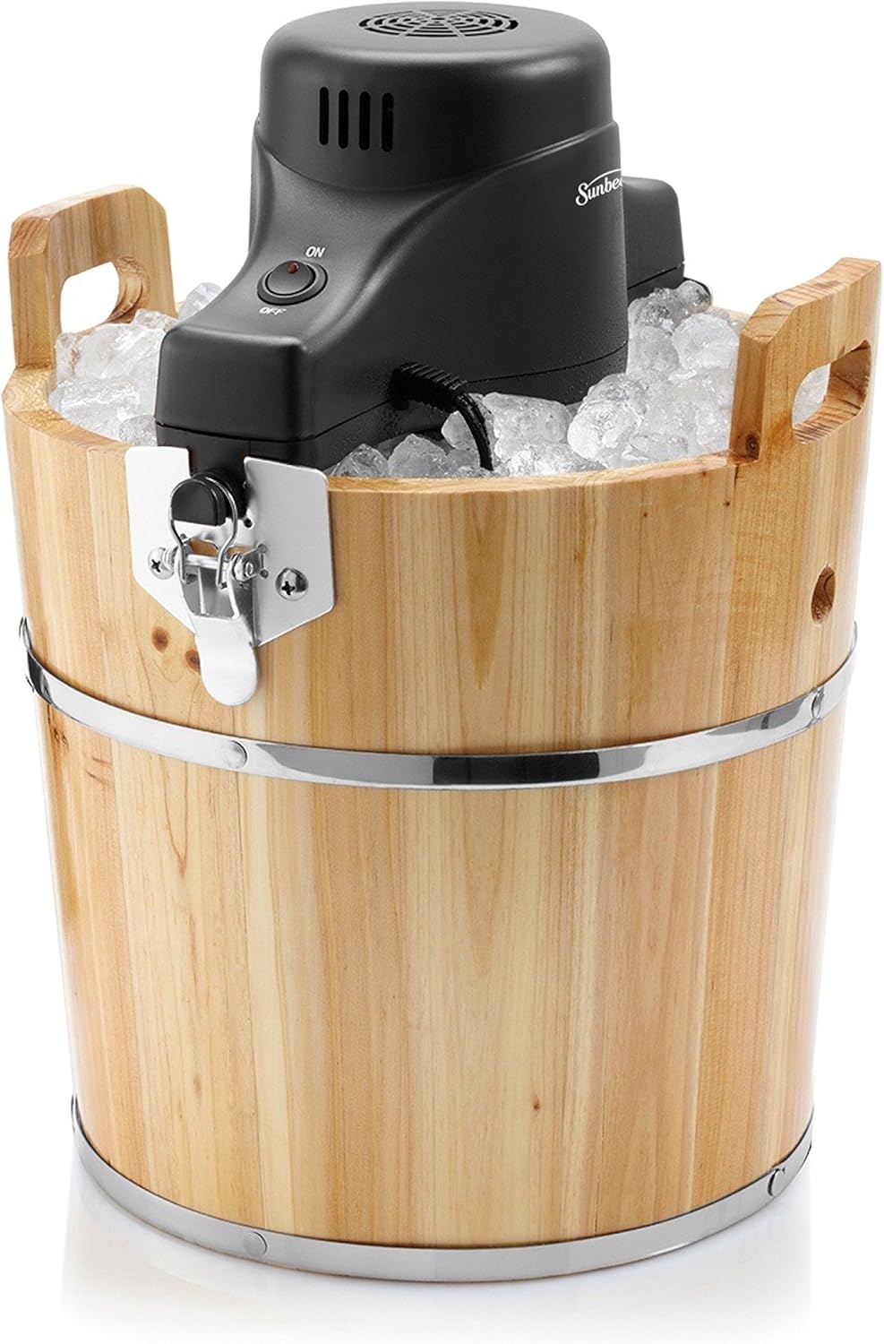 Amazon.com: Sunbeam FRSBWDBK- NP 4-Quart Ice Cream Wooden Bucket: Ice ...