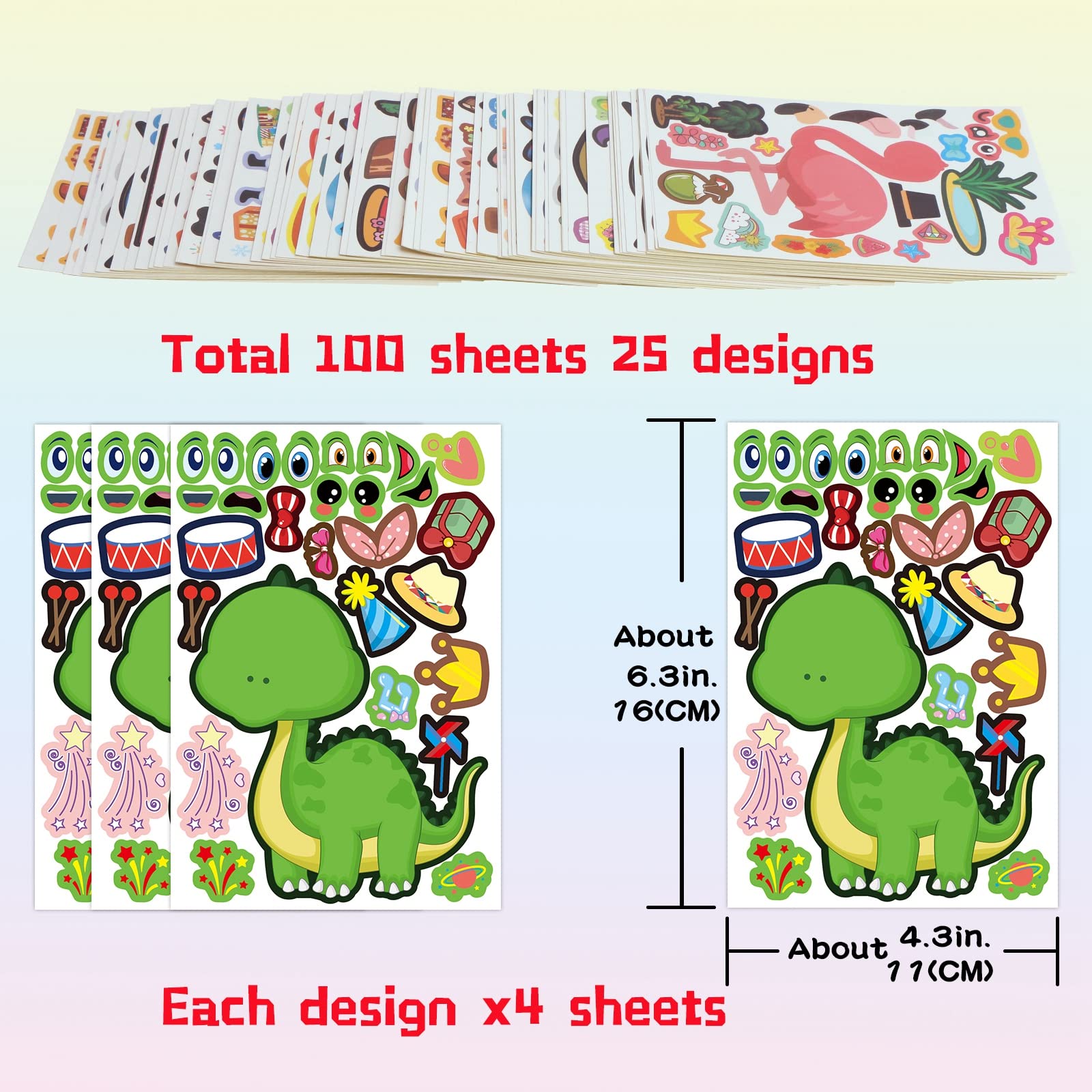 Snapklik.com : 100 Sheets Make Your Own Stickers For Kids, 25 Designs ...