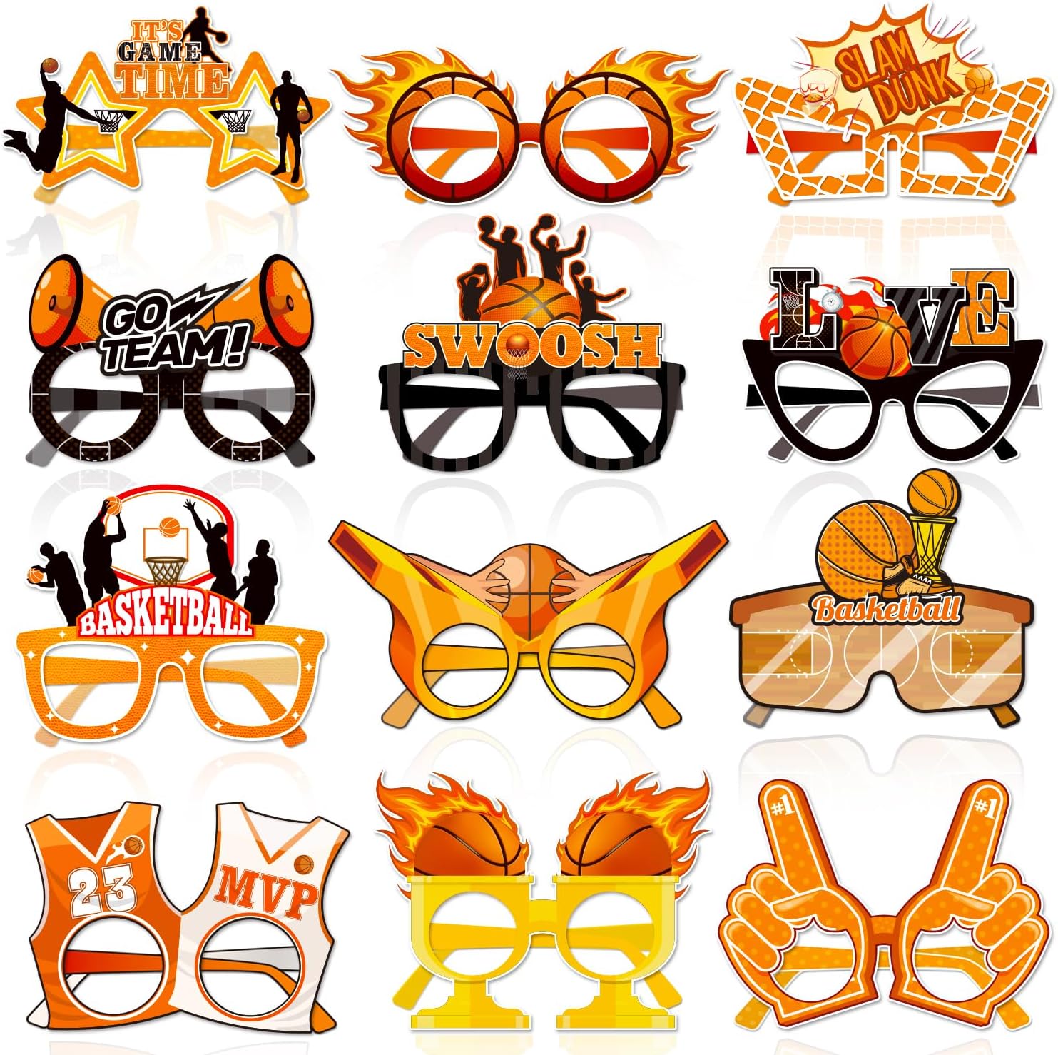 Amazon.com: Biswiter 12Pcs basketball party decorations basketball ...