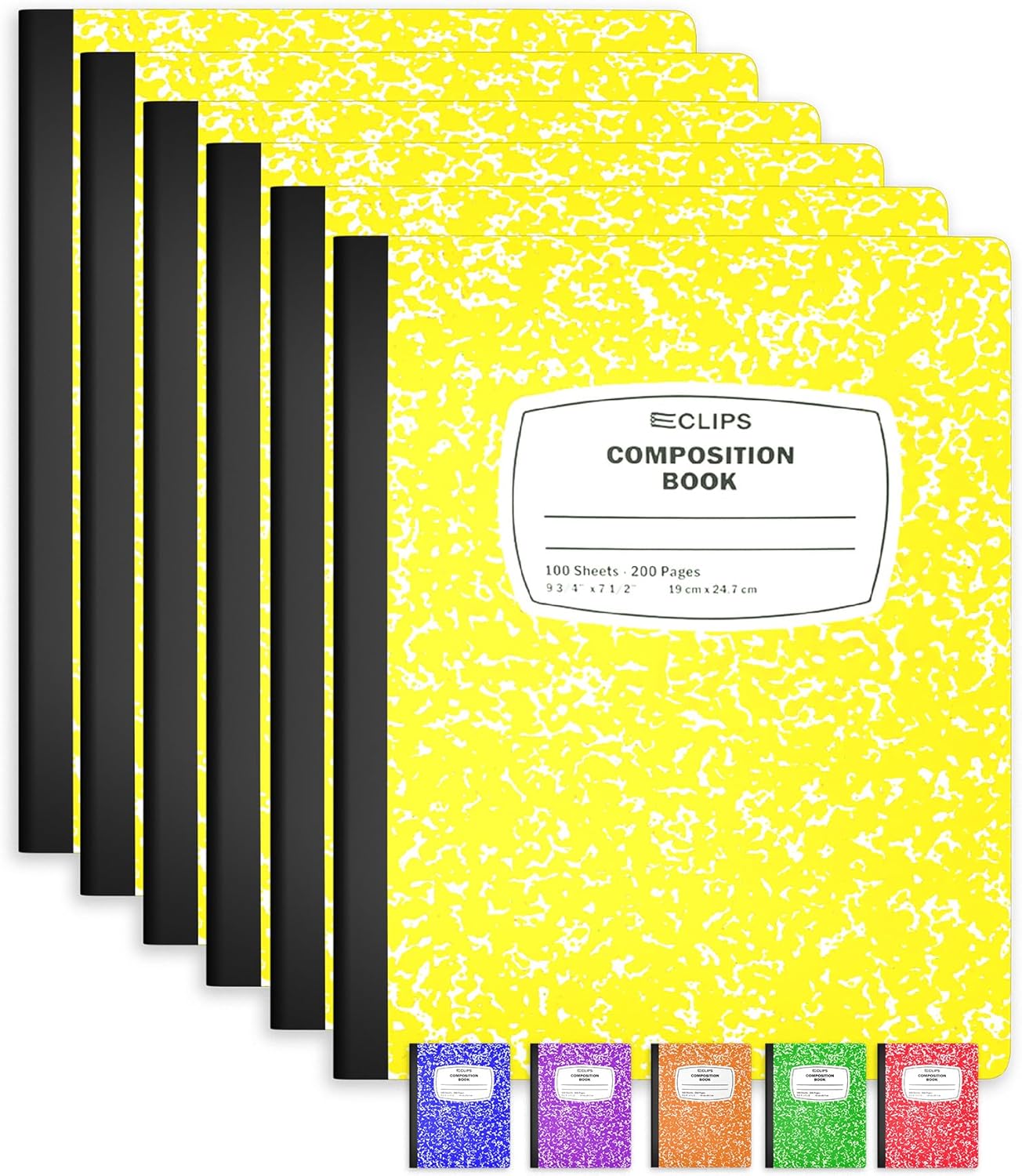 Amazon.com : E-CLIPS USA Composition Notebooks, (6 Pack), Wide Ruled ...