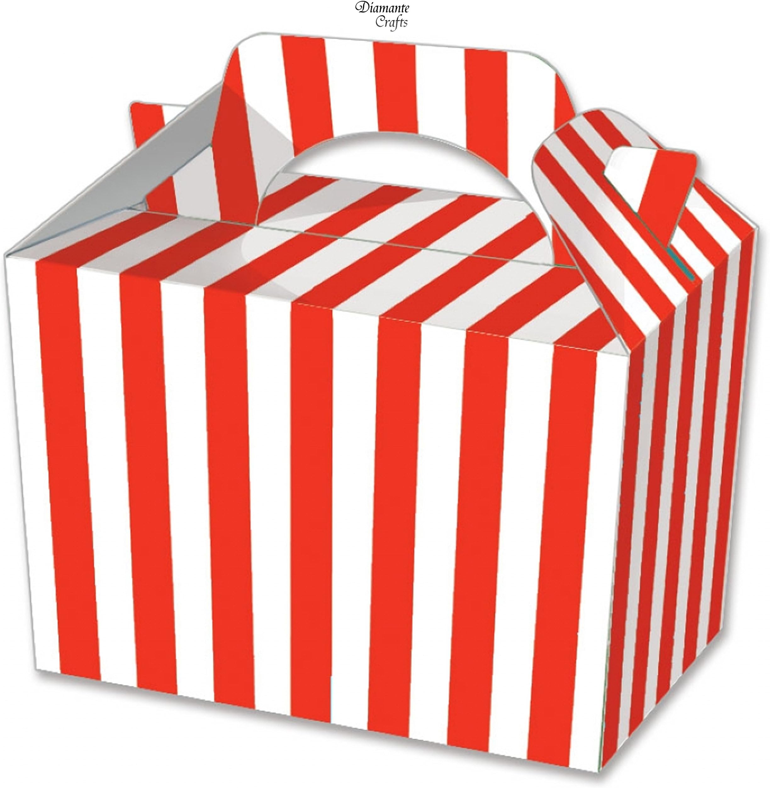 Diamante Crafts 10 Party Boxes Stripe - Cardboard Lunch Food Loot Spot ...