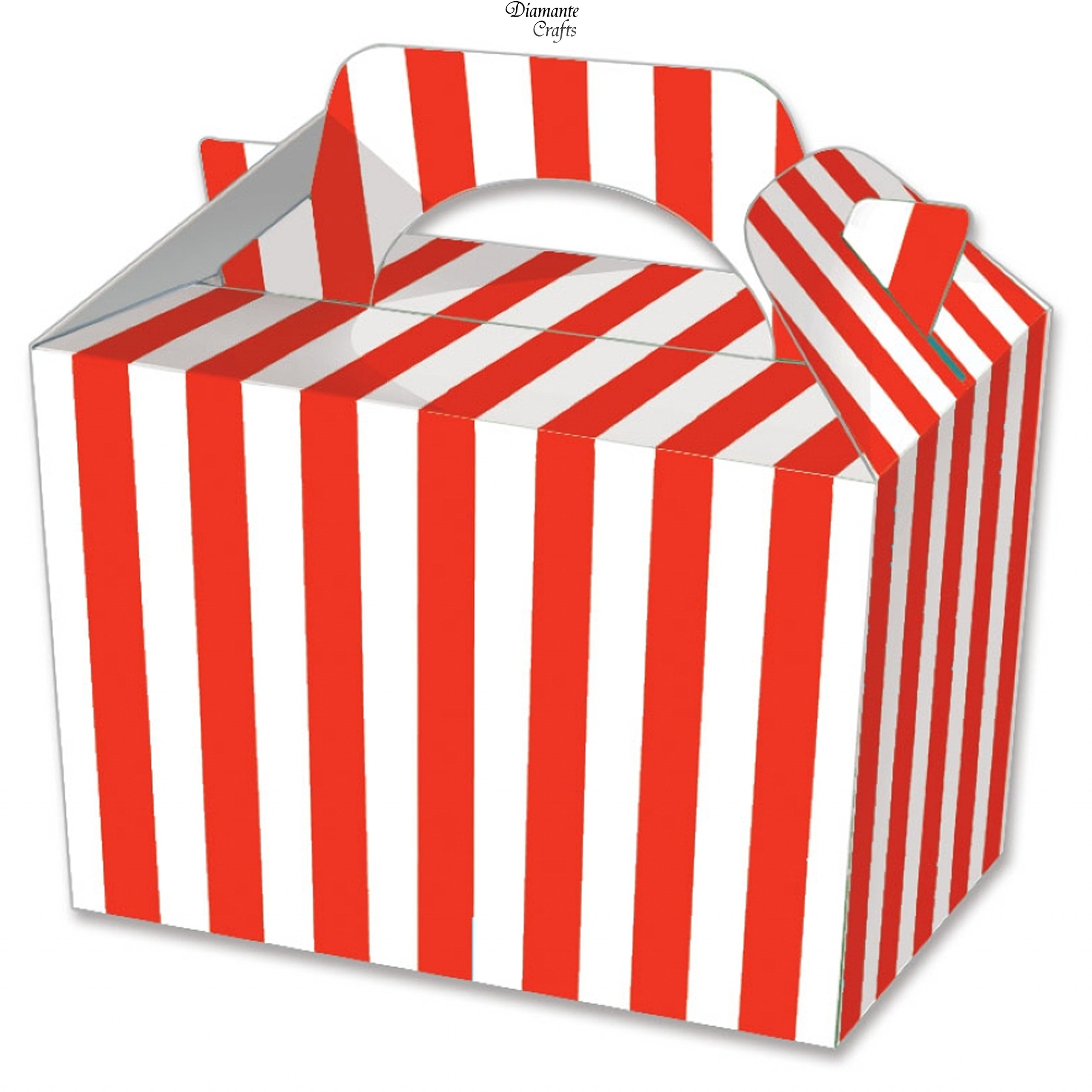 Diamante Crafts 10 Party Boxes Stripe - Cardboard Lunch Food Loot Spot ...