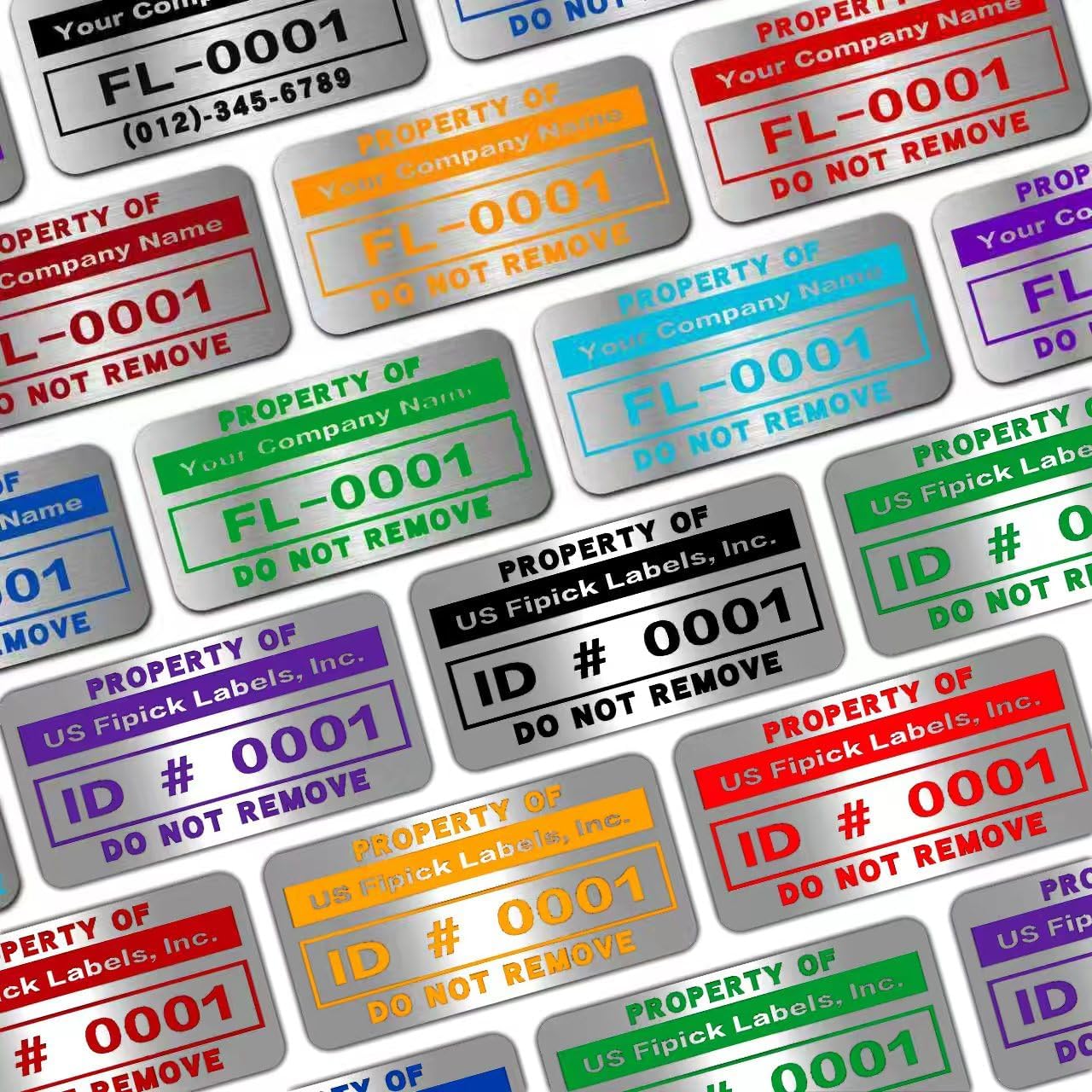 Custom Asset Tags with Your Company Name- Asset Labels with Sequential ...