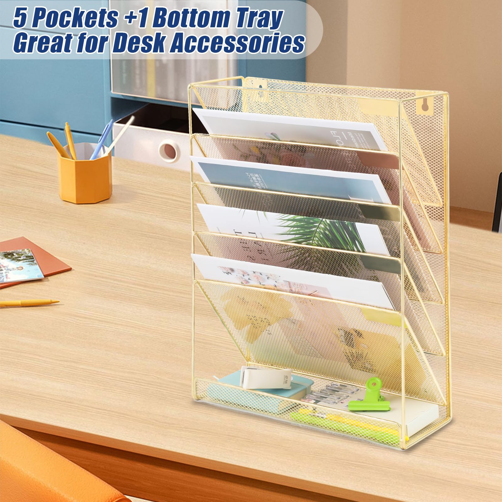 Snapklik.com : EASEPRES Desk File Organizer Mesh 6-Tier, Hanging Wall ...