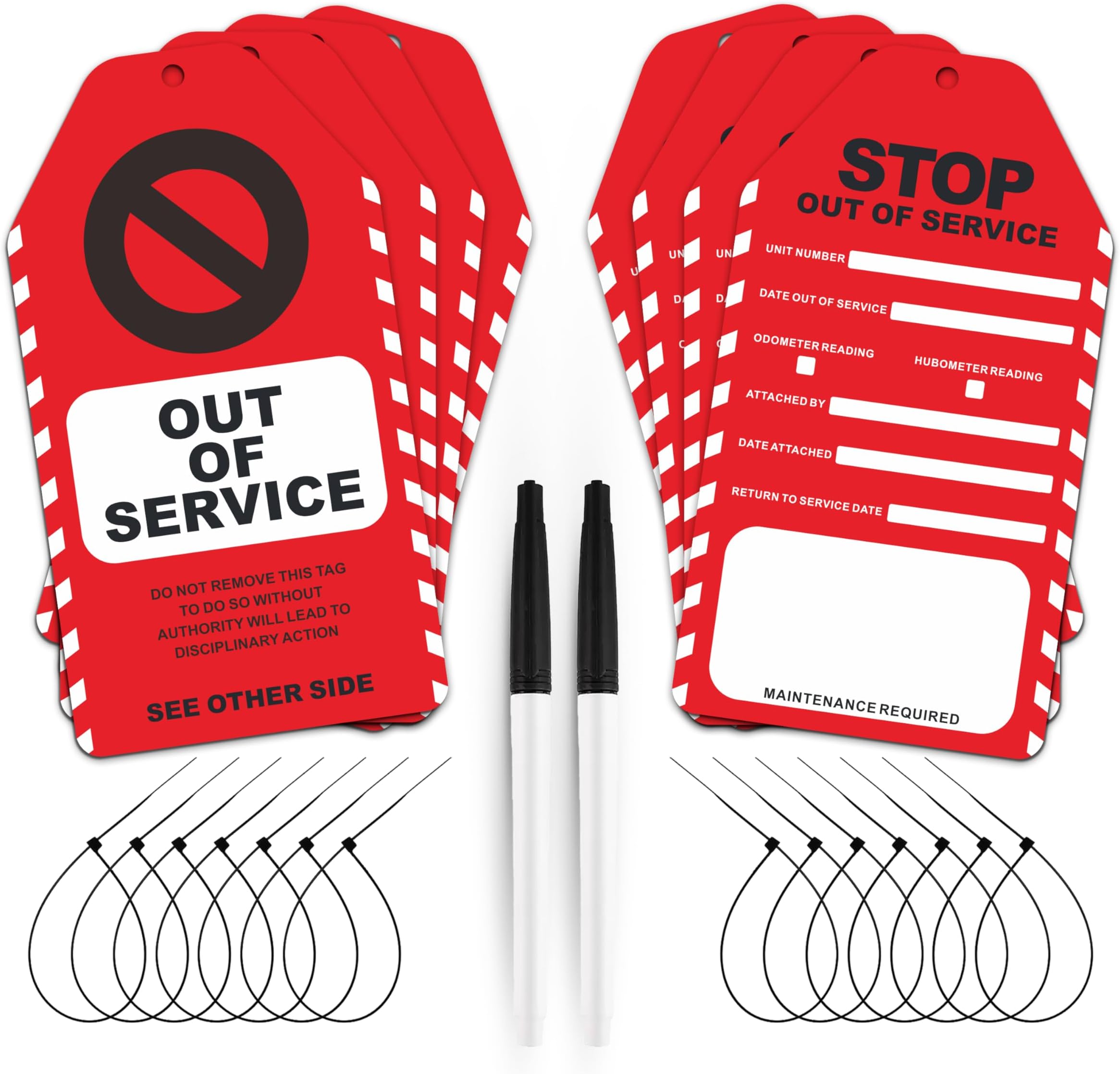 Amazon.com: Out of Service Tags 6.22 x 3.15 Inches Maintenance Required ...