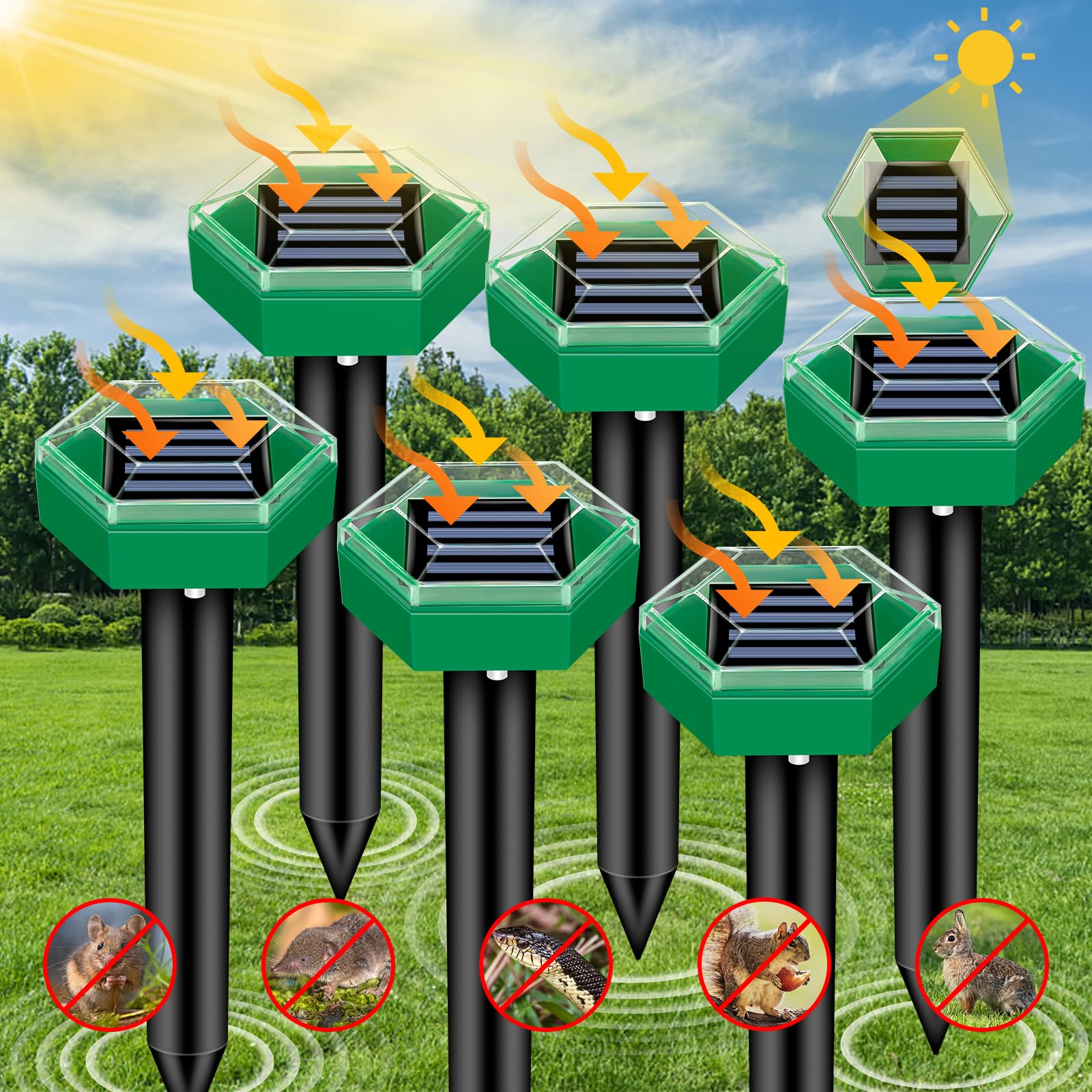 Amazon.com: Ultrasonic Mole Repellent Outdoor, Mole Repellent Solar ...