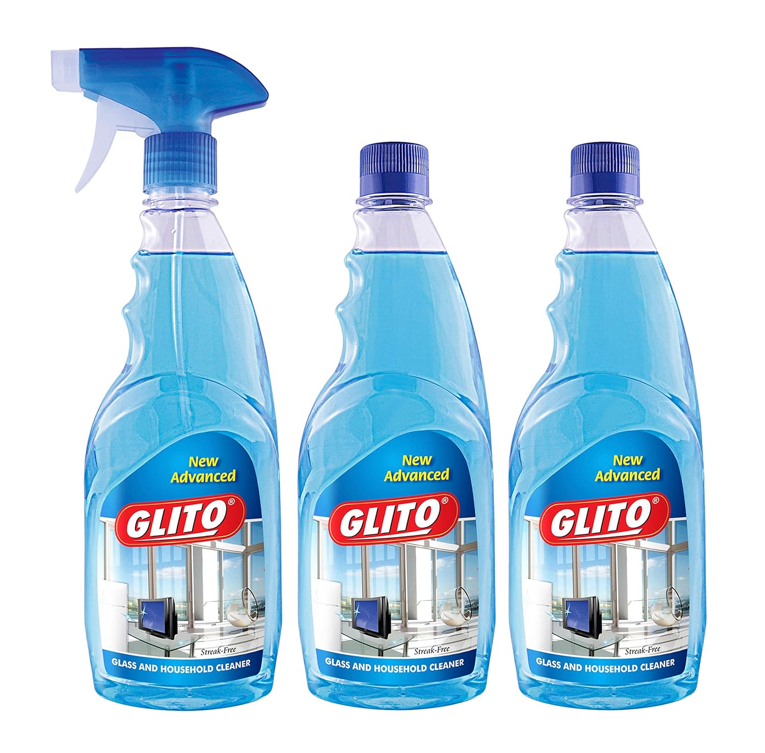 Glito Glass Cleaner- Pack of 3 x 500ml for Brilliant Shine : Amazon.in ...