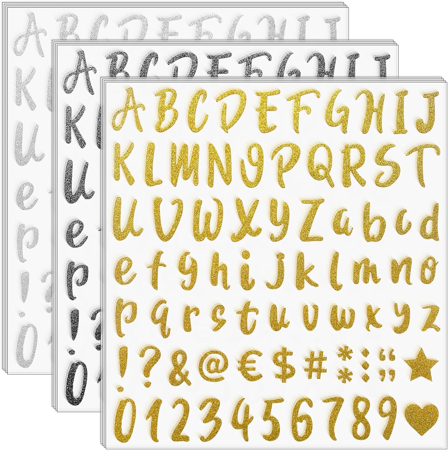Amazon.com: 960 Pieces 12 Sheets Glitter Letter Stickers Self-Adhesive ...