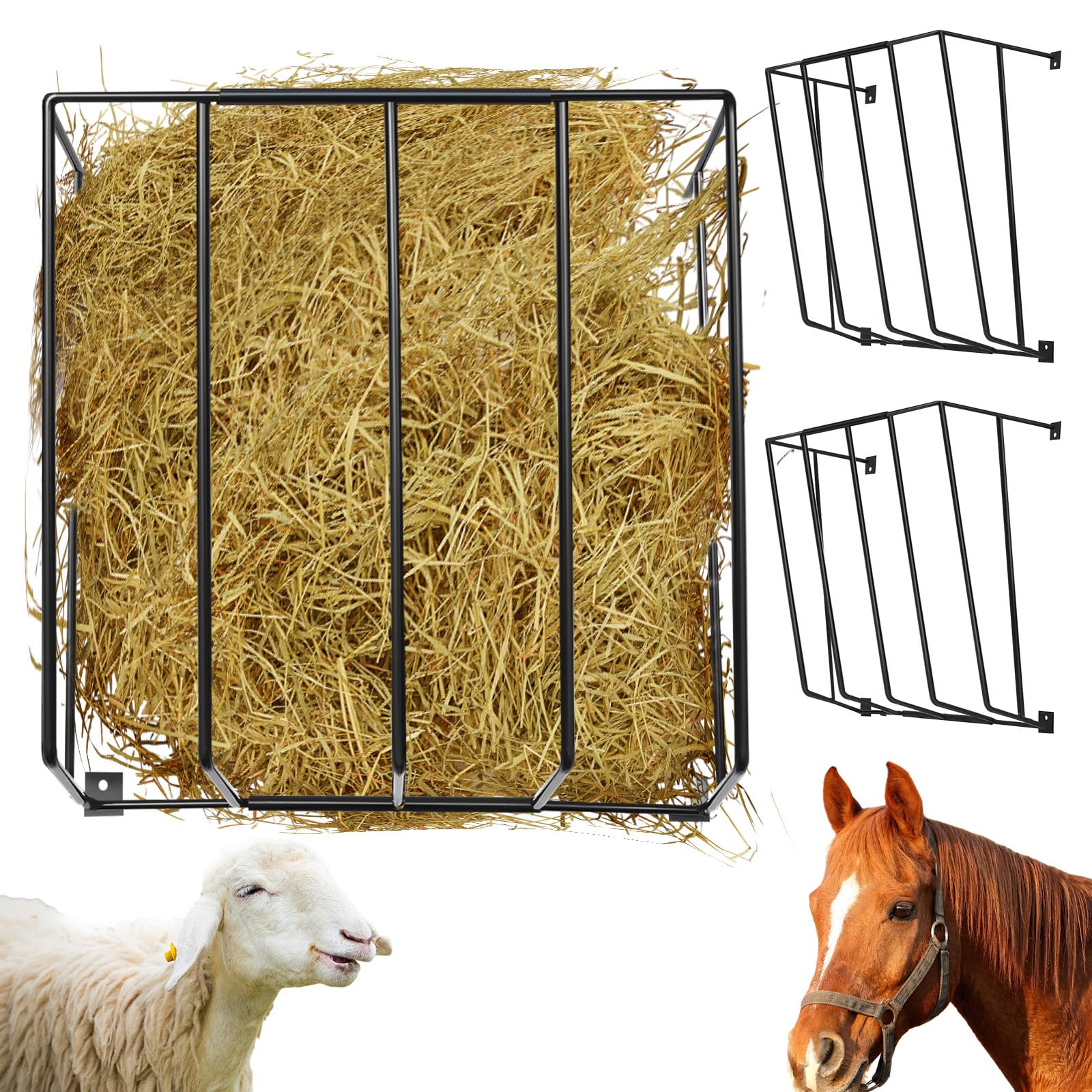 3 Pcs Wall Hay Feeder Mount Detachable Goat Hay Rack 23.62x22.76x11.81 ...