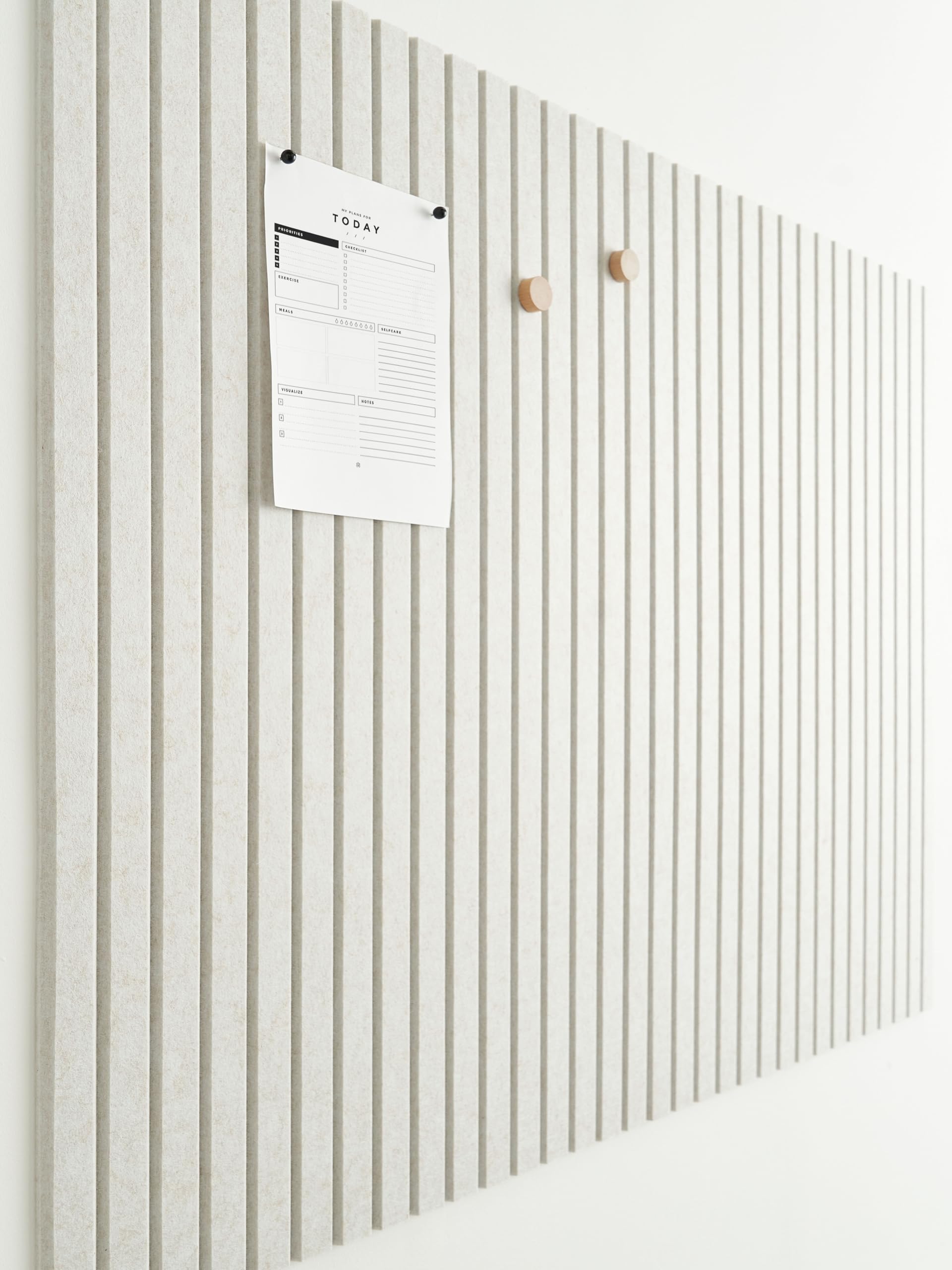 VIVELDA Large Cork Board for Office Black Felt Board Alternative - Slat ...