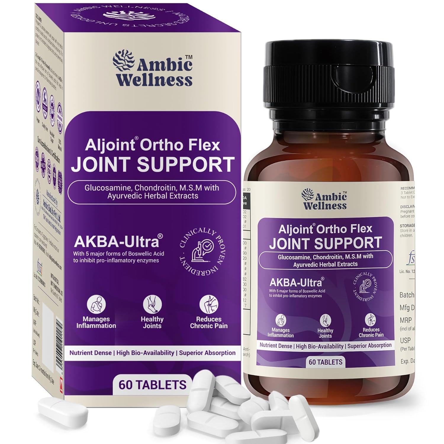 Ambic Wellness Aljoint Ortho Flex Joint Support Supplement Tablet - 60 ...