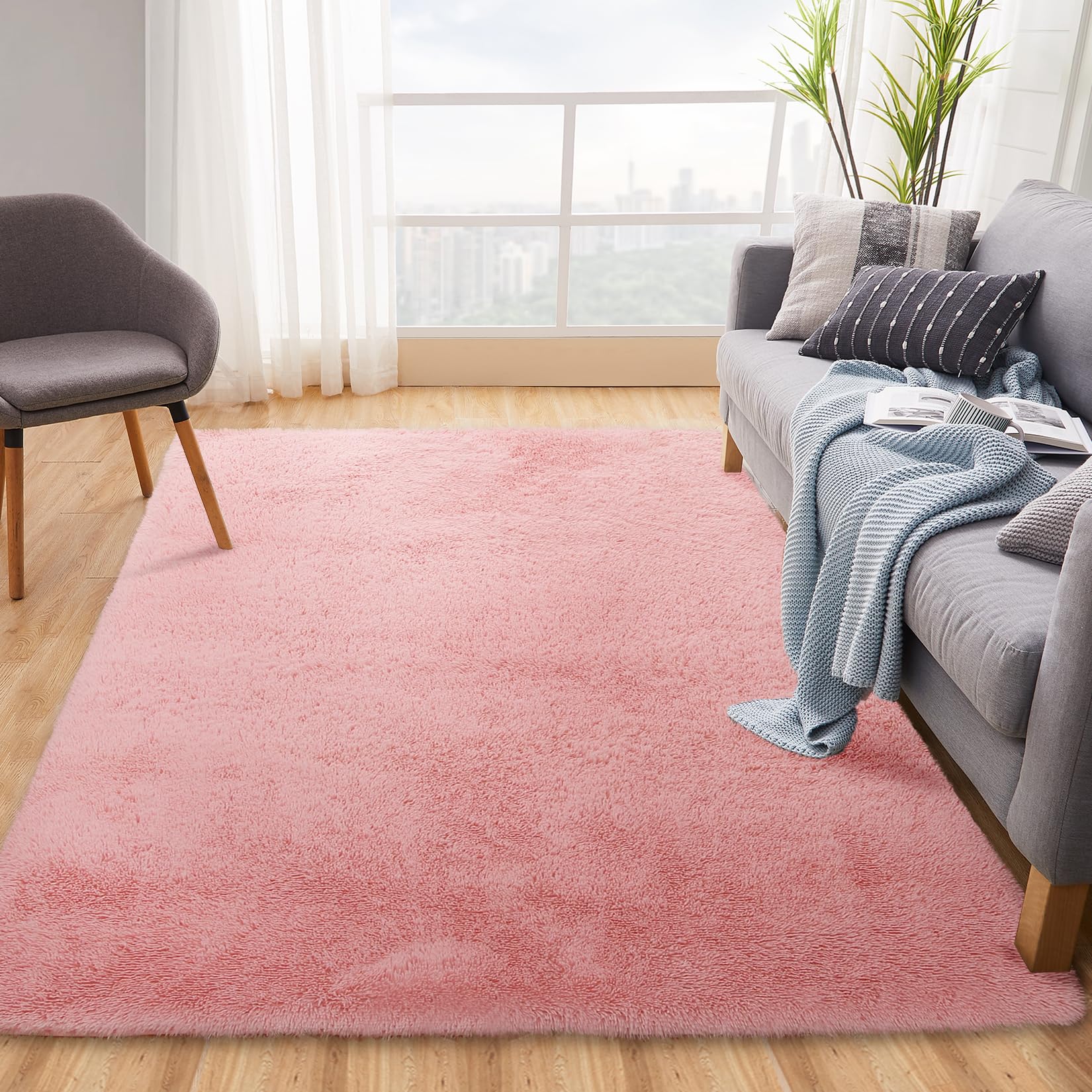 9x12 Fluffy Area Rugs or Bedroom Furry Rug for Living Room, Fuzzy Shag ...