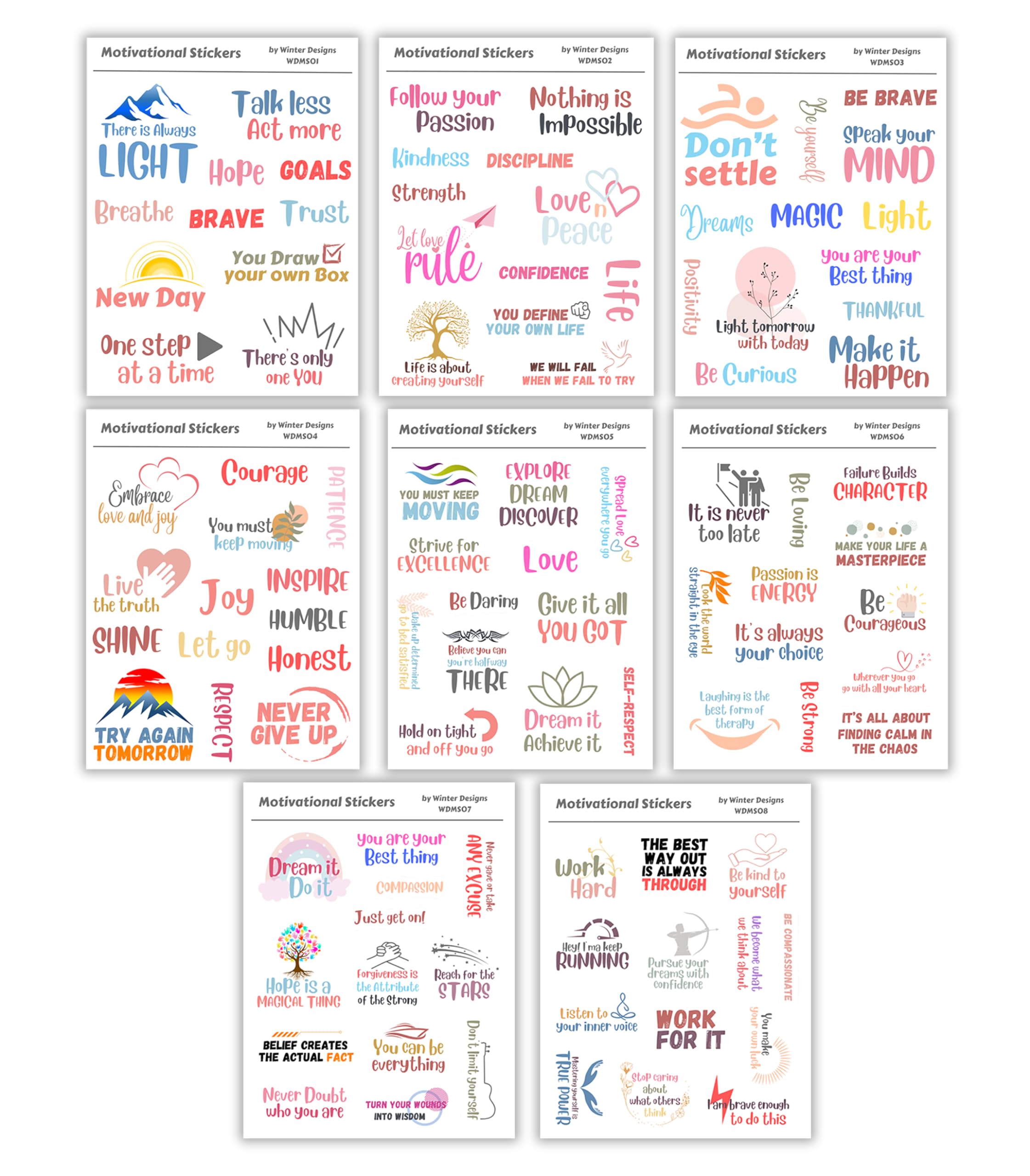 Motivational Stickers | Pack of 100 Stickers | Laptop Stickers ...