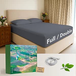 Amazon.com: Earthing Grounding Fitted Full/Double Size Sheet in Gray ...