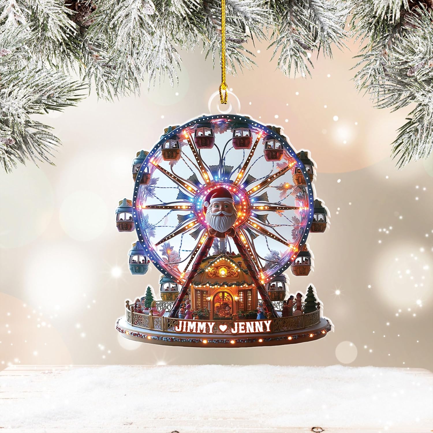 Amazon.com: Personalized Ferris Wheel Ornament 2024, Custom Ferris ...