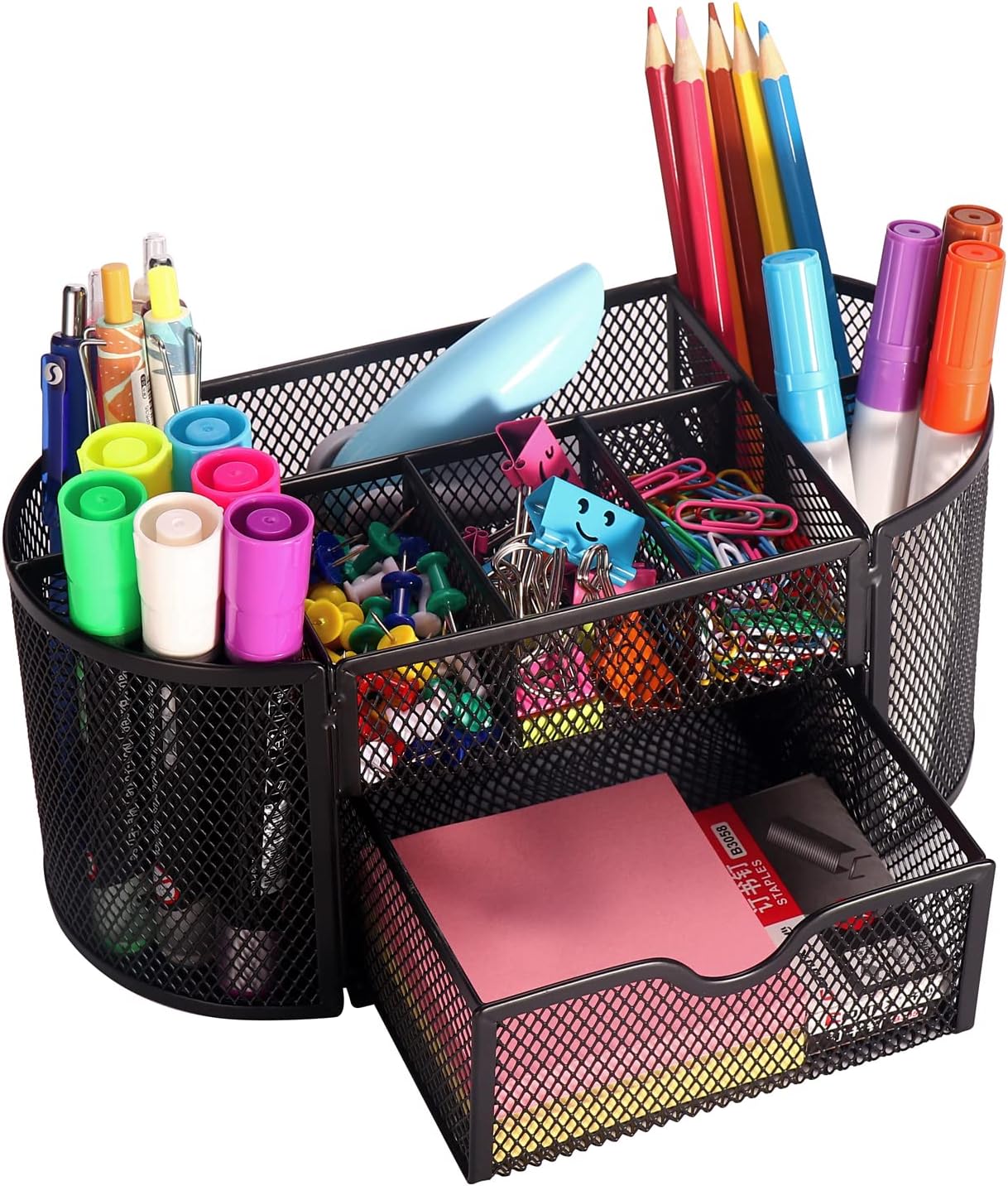 Amazon.com: Comix Desk Organizers, Mesh Pen Holder with 8 Compartments ...