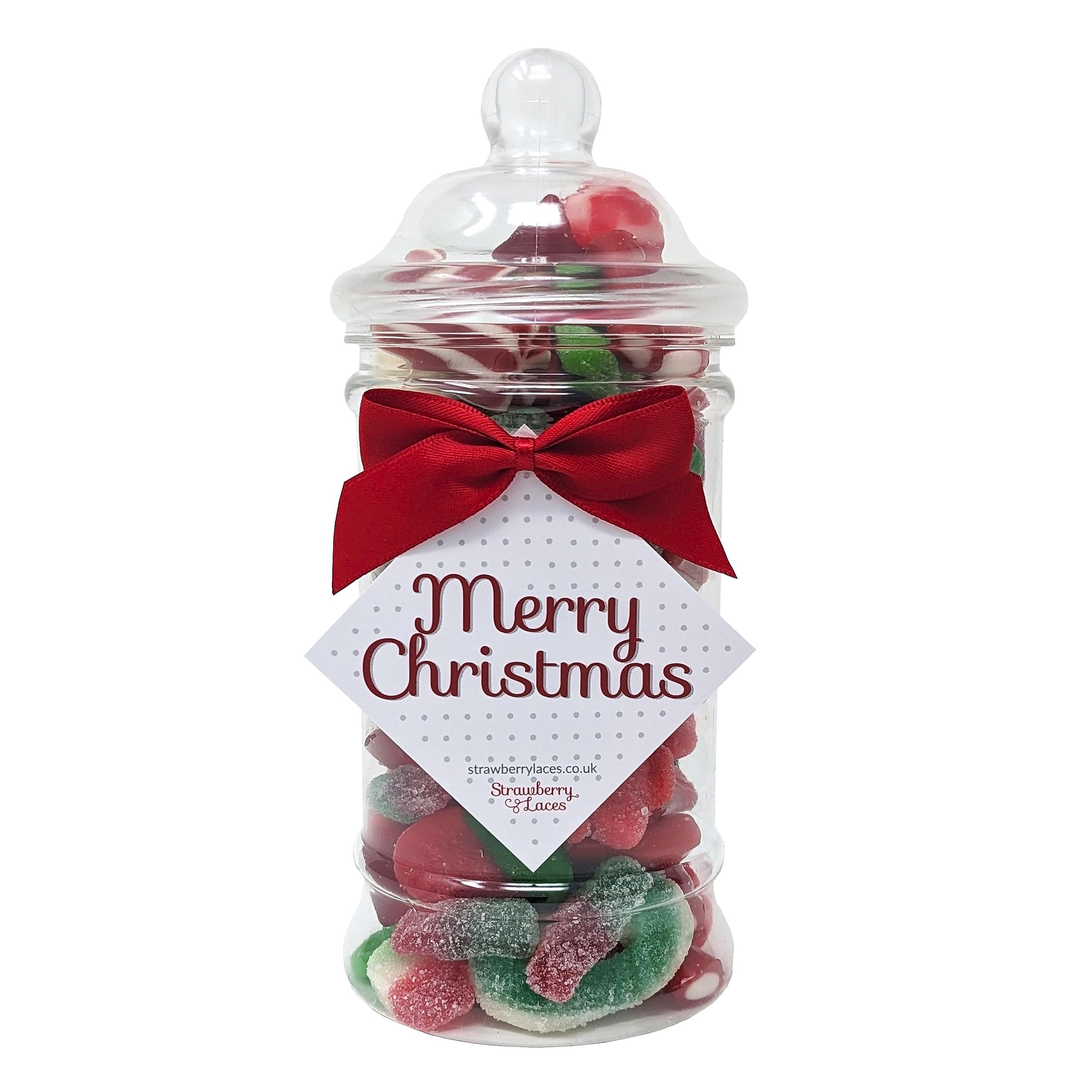 Christmas Mix Sweet Gift Jar - Filled with Red, Green & White Xmas Pick ...