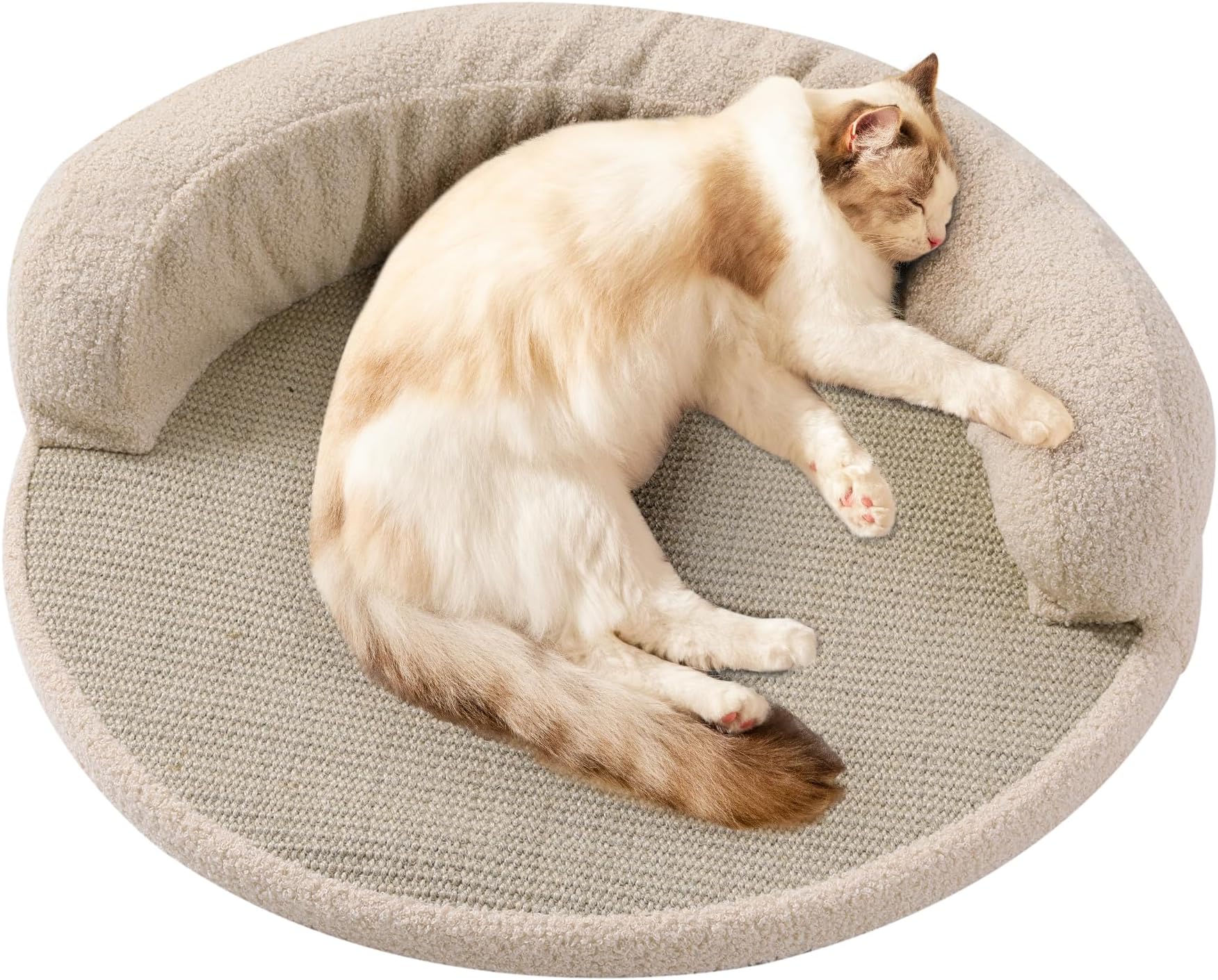 Amazon.com : MABOZOO Sisal Cat Scratch Lounge with Pillow,Round Cat ...