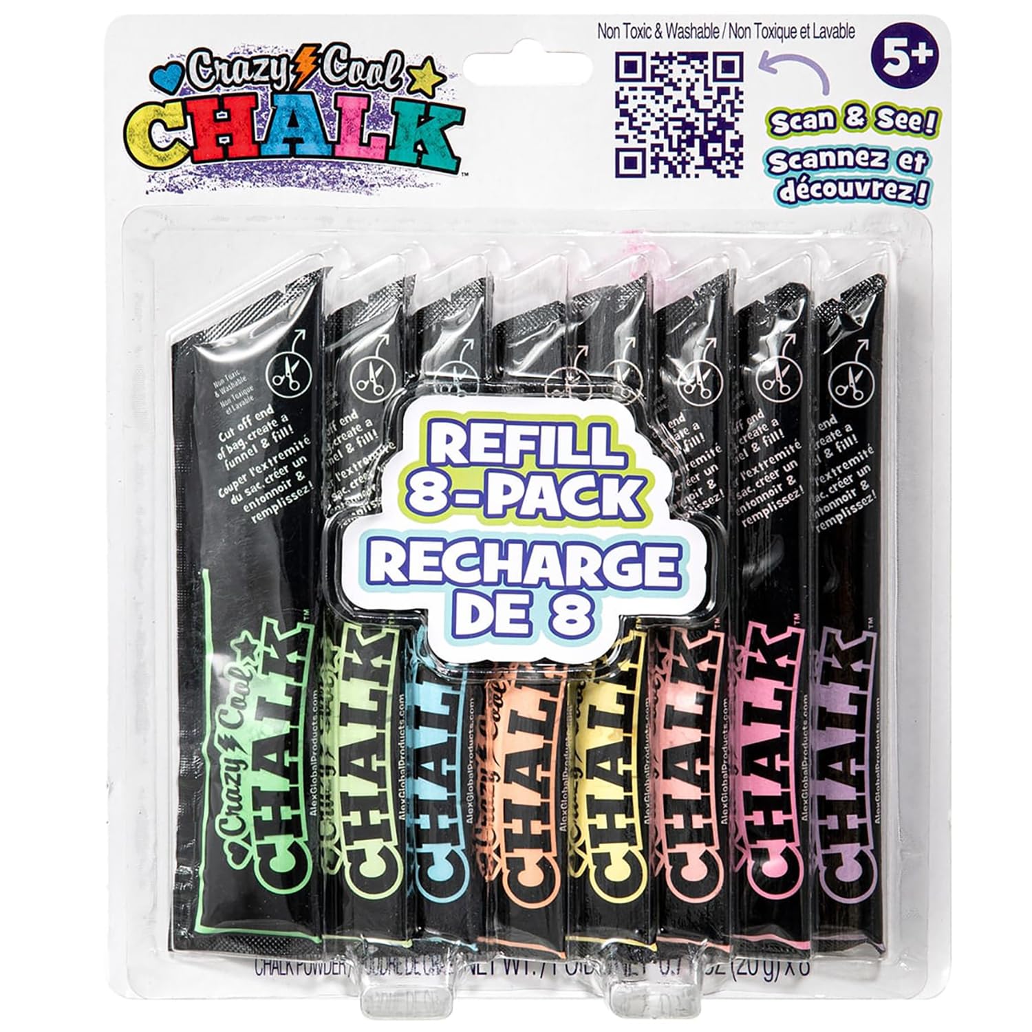 Amazon.com: Alex: Crazy Cool Chalk - Refill 8 Pack - 8 Chalk Pks, Works ...